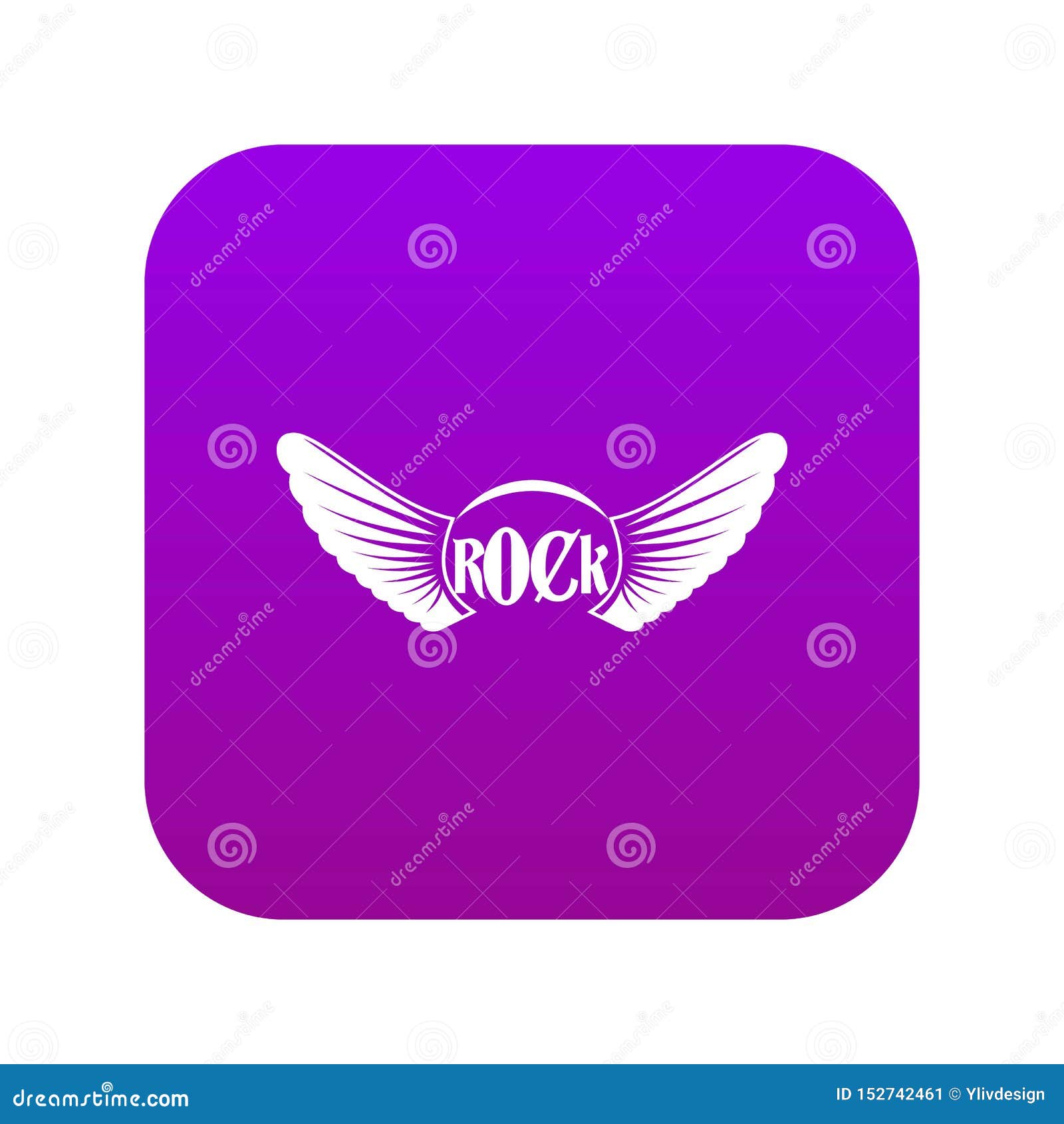 Rock icon digital purple stock vector. Illustration of isolated - 152742461