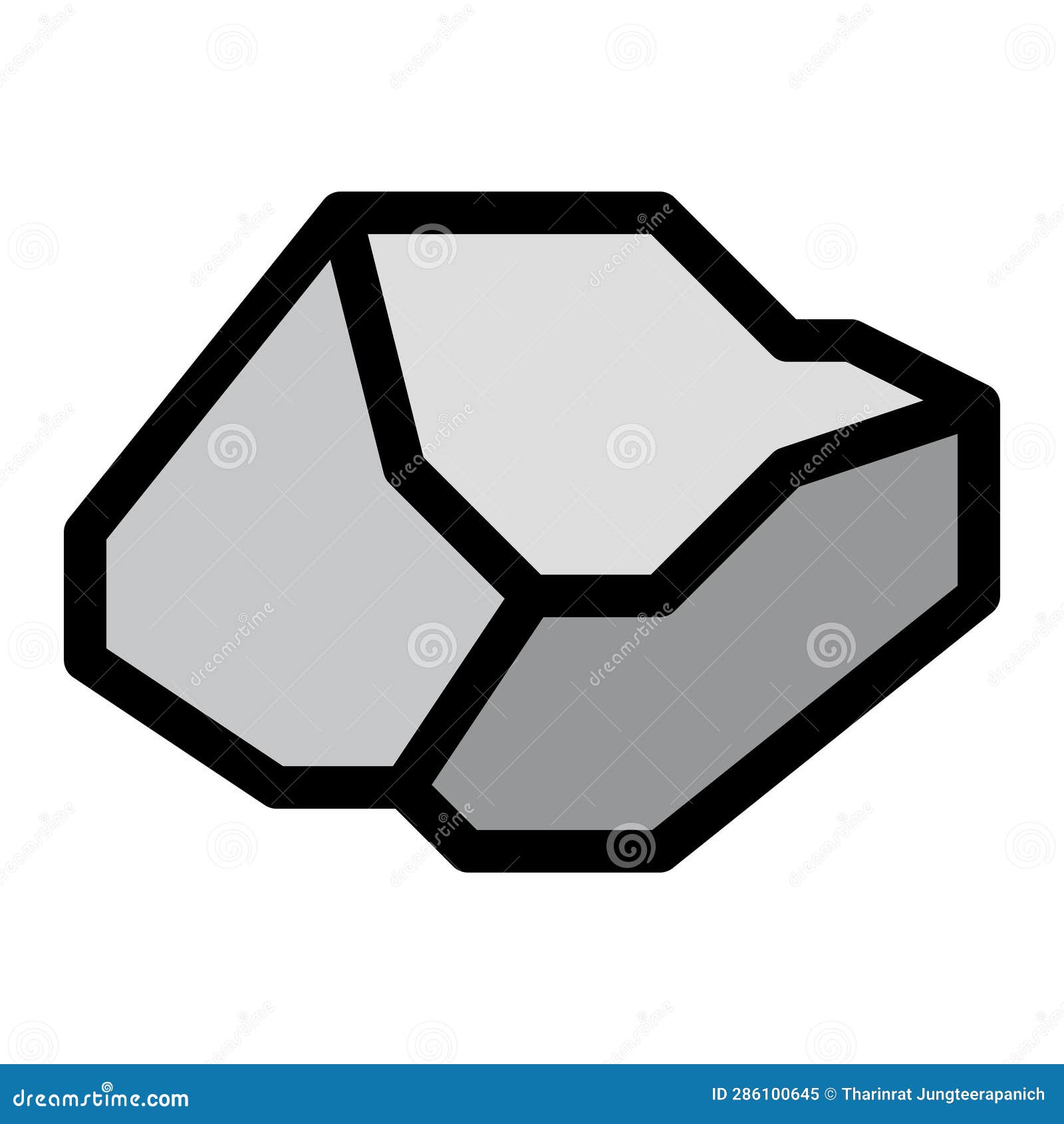 Gray rock flat icon stock vector. Illustration of cartoon - 286100645