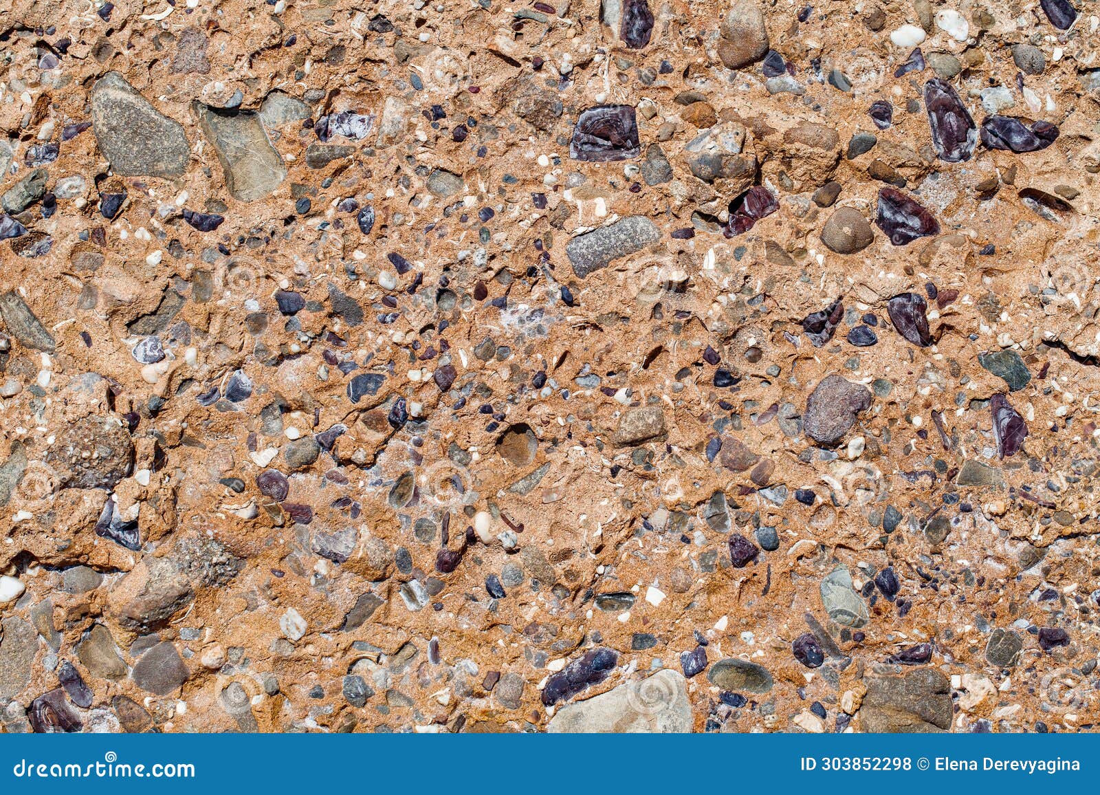 Rock with Inclusions of Different Minerals Close-up, Texture Background ...