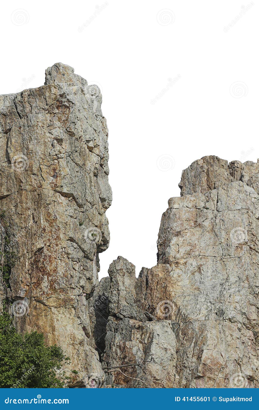 The Rock Isolate on White Background Stock Image - Image of background ...