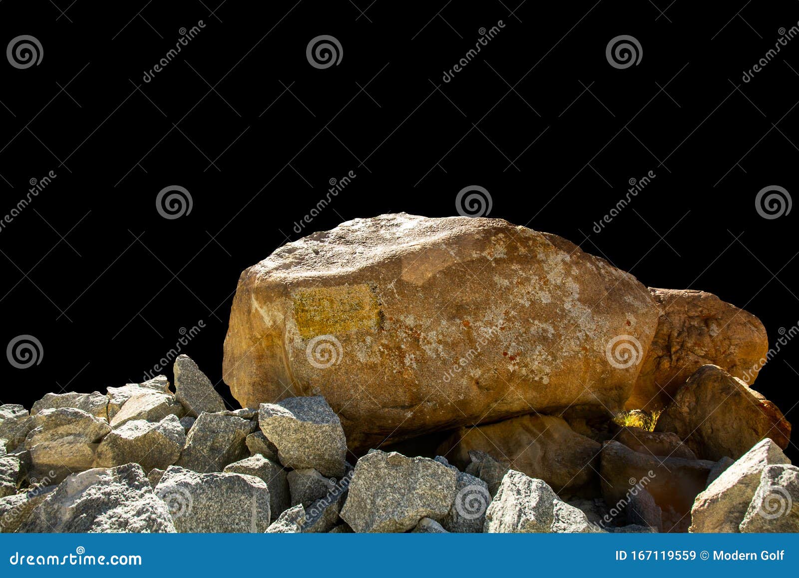 Rock Isolated on Black Background.stone Stock Image - Image of ground ...