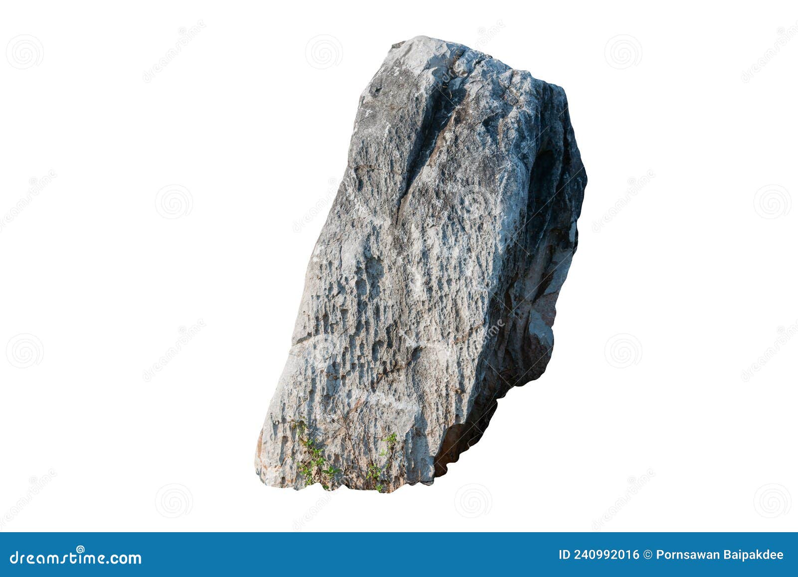 Rock Isolated on White Background, Stock Photo - Image of brown, close ...