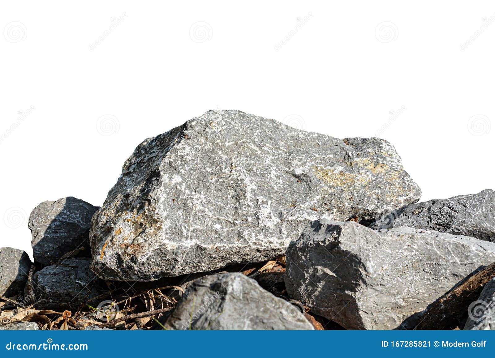 Rock Isolated on White Background. Stock Image - Image of space ...