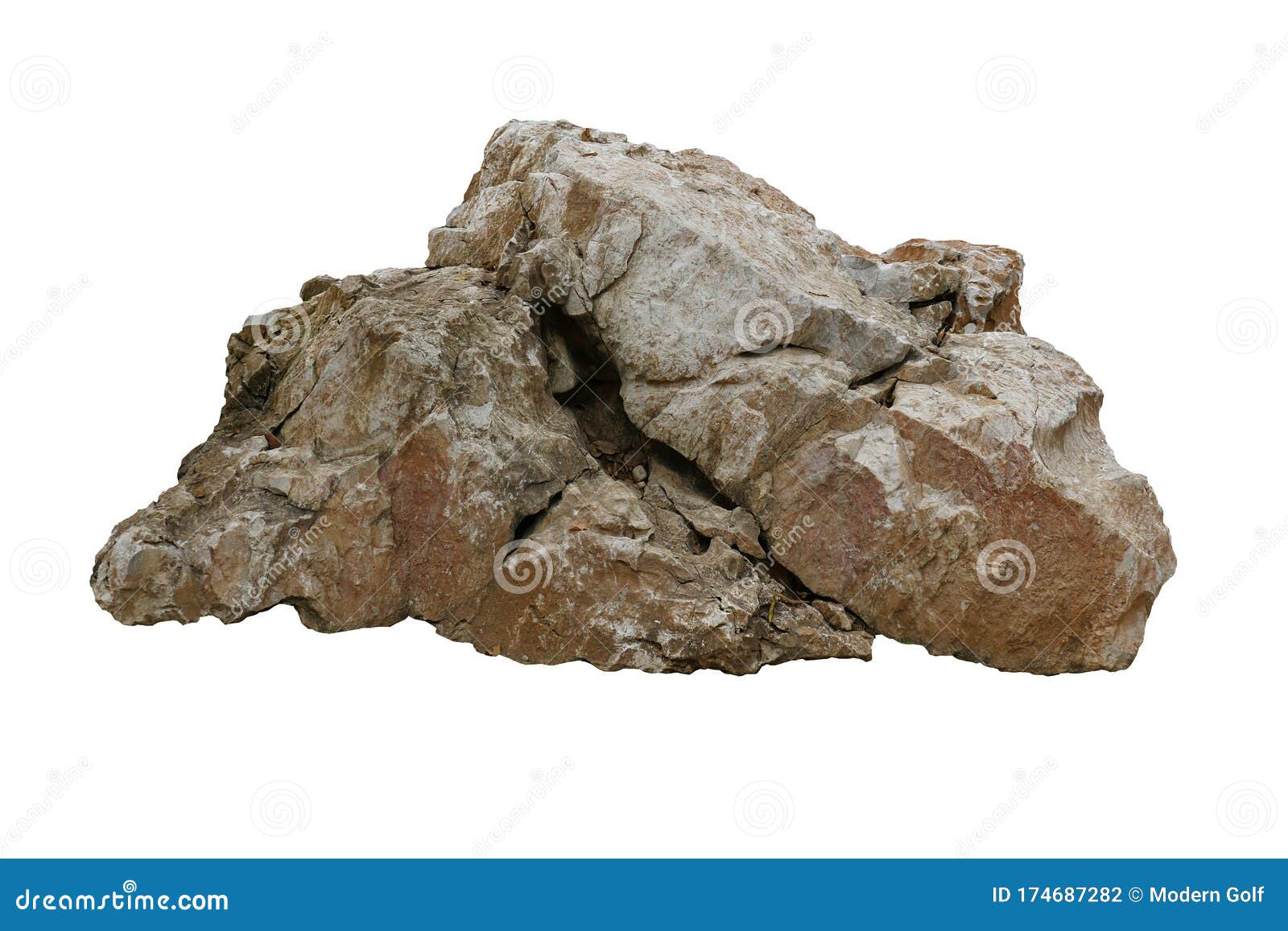 Big Rock Isolated On The White Background,a Large Pile Of Rocks ...