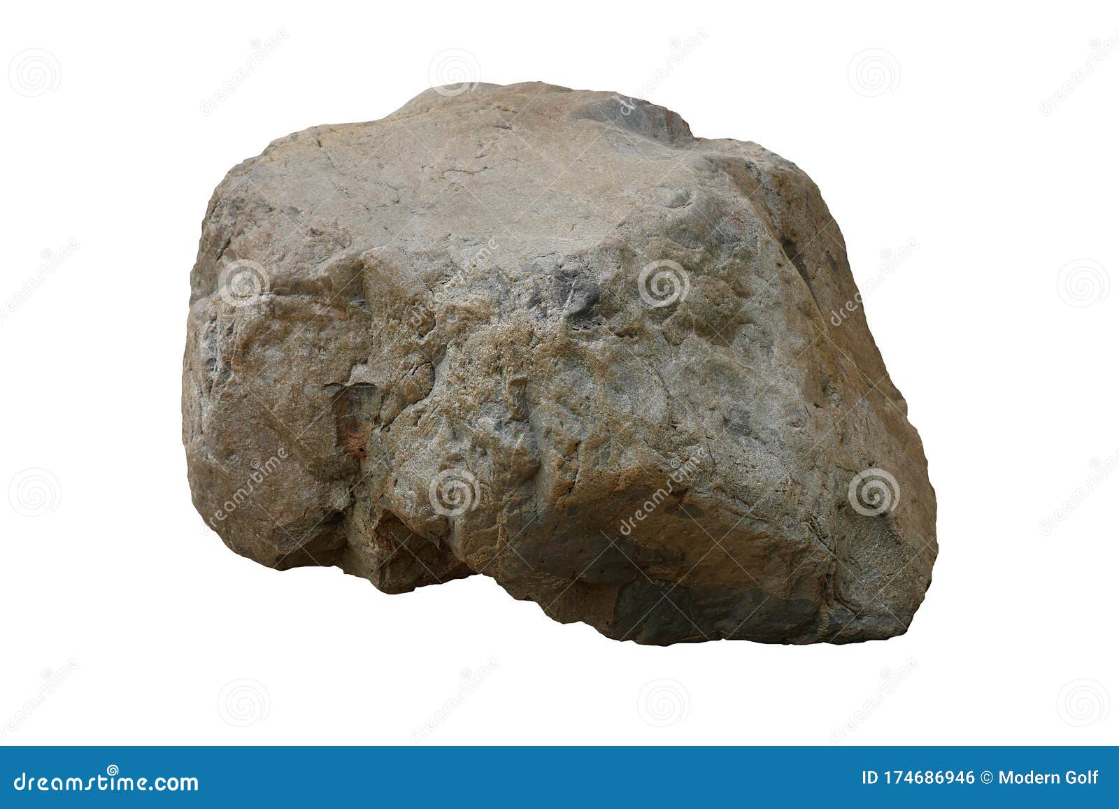 Rock Isolated on White Background. Stock Photo - Image of gray ...