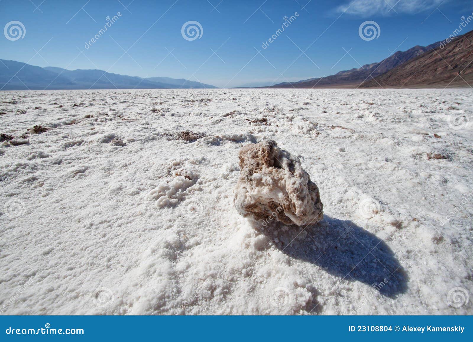 Rock in the Lake of Salt in Death Valley Stock Photo - Image of ...
