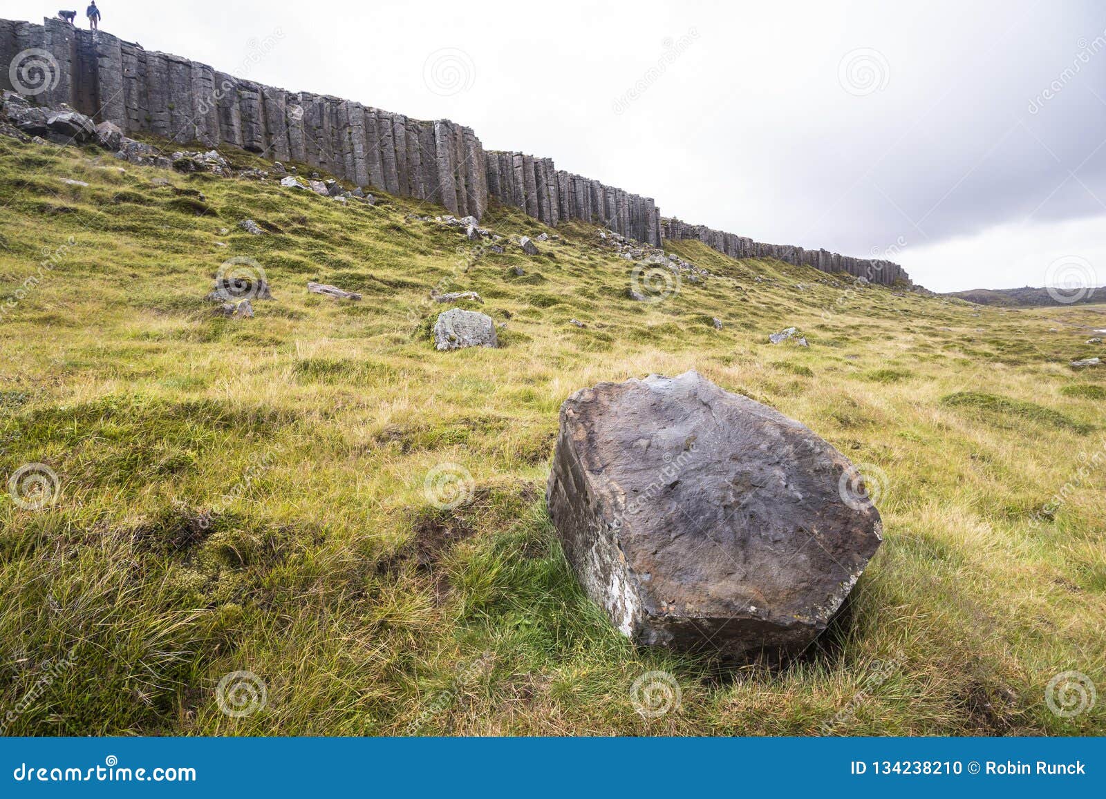 Rock in Landscape of Gerduberg Cliffs, Snaefellsnes, Iceland Stock ...