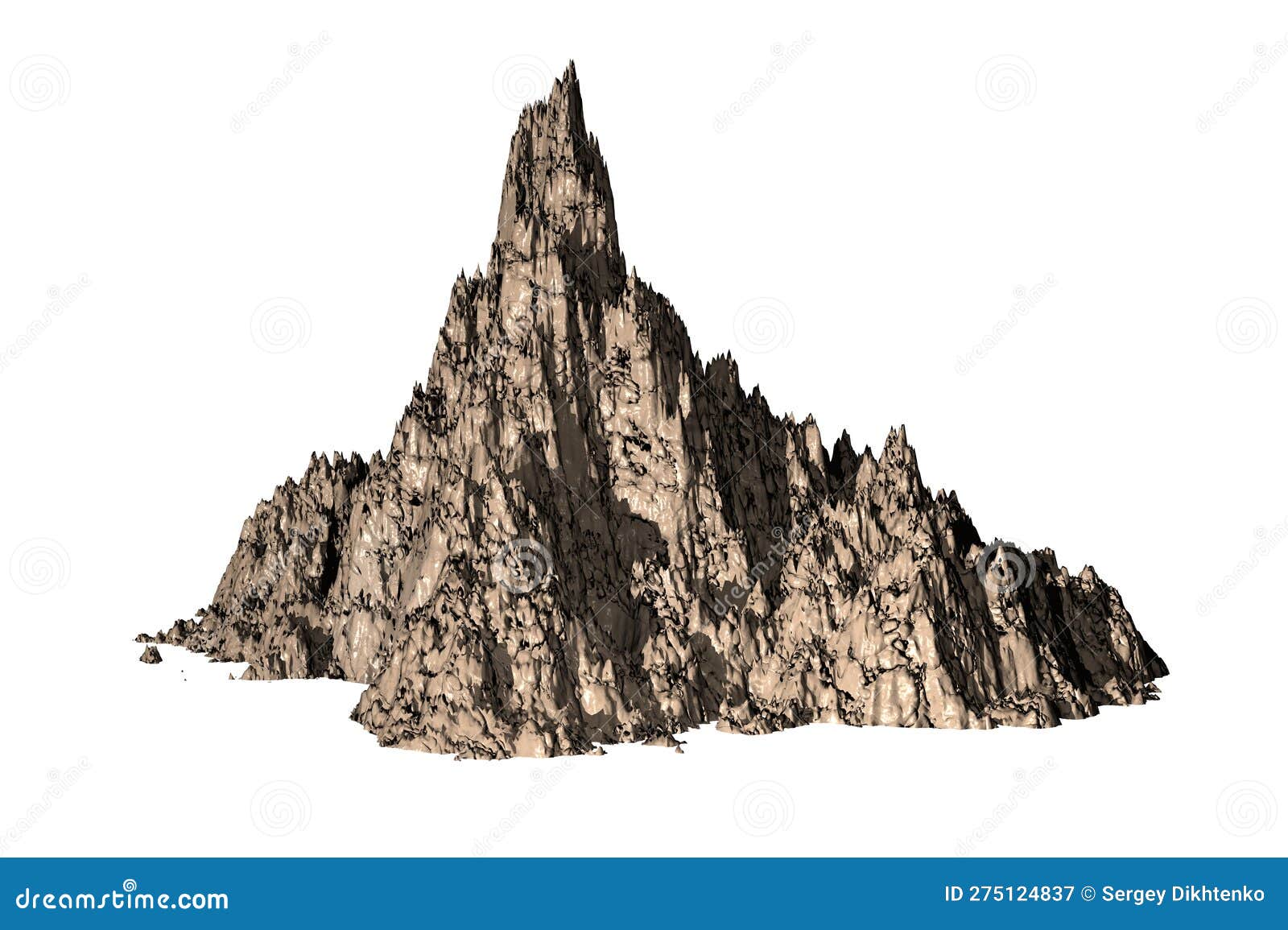 Rock Light Grey Texture Isolated White Background 3d Rendering Stock ...