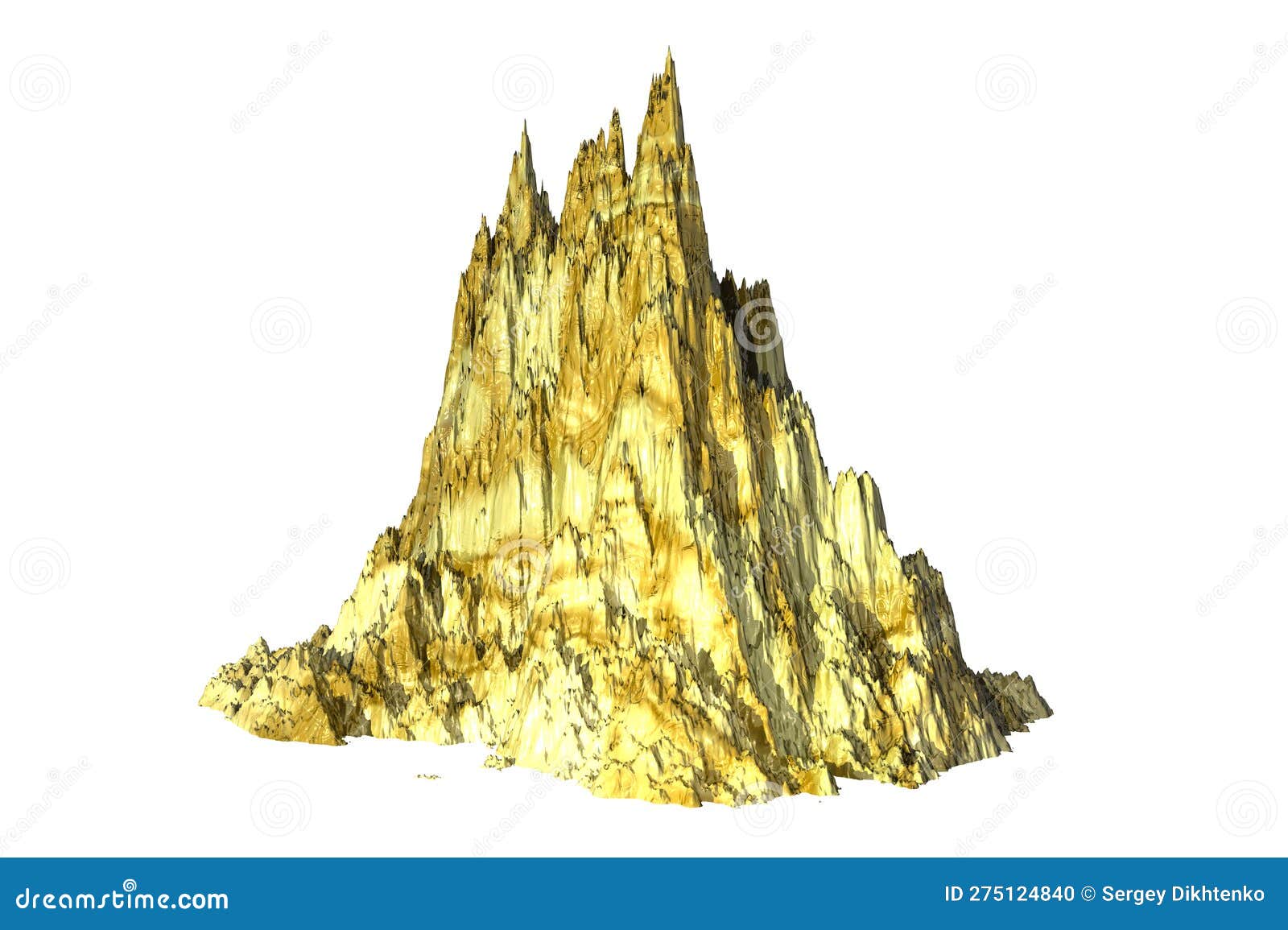 Rock Light Yellow Texture Isolated White Background 3d Rendering Stock ...
