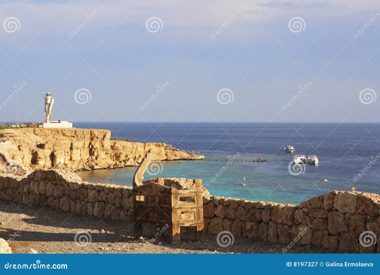 Rock with Lighthouse in Sharm El-Sheikh Stock Image - Image of sharm ...