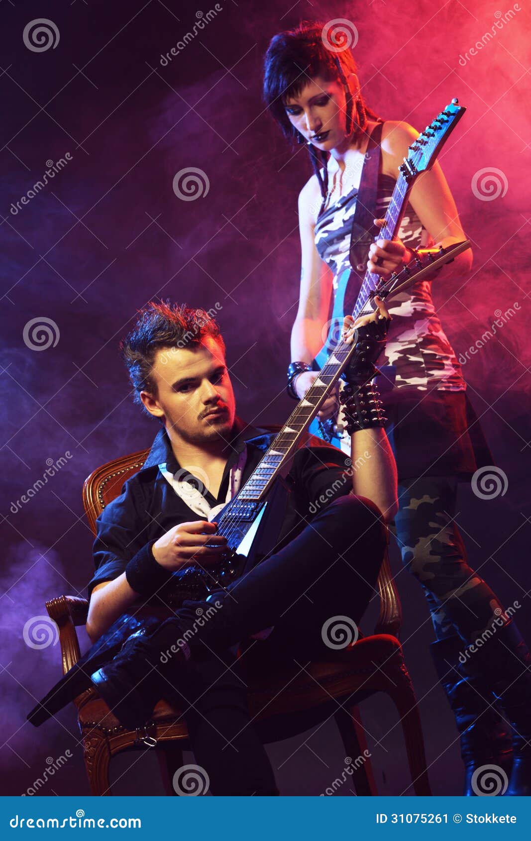 Rock Guitarist On Stage