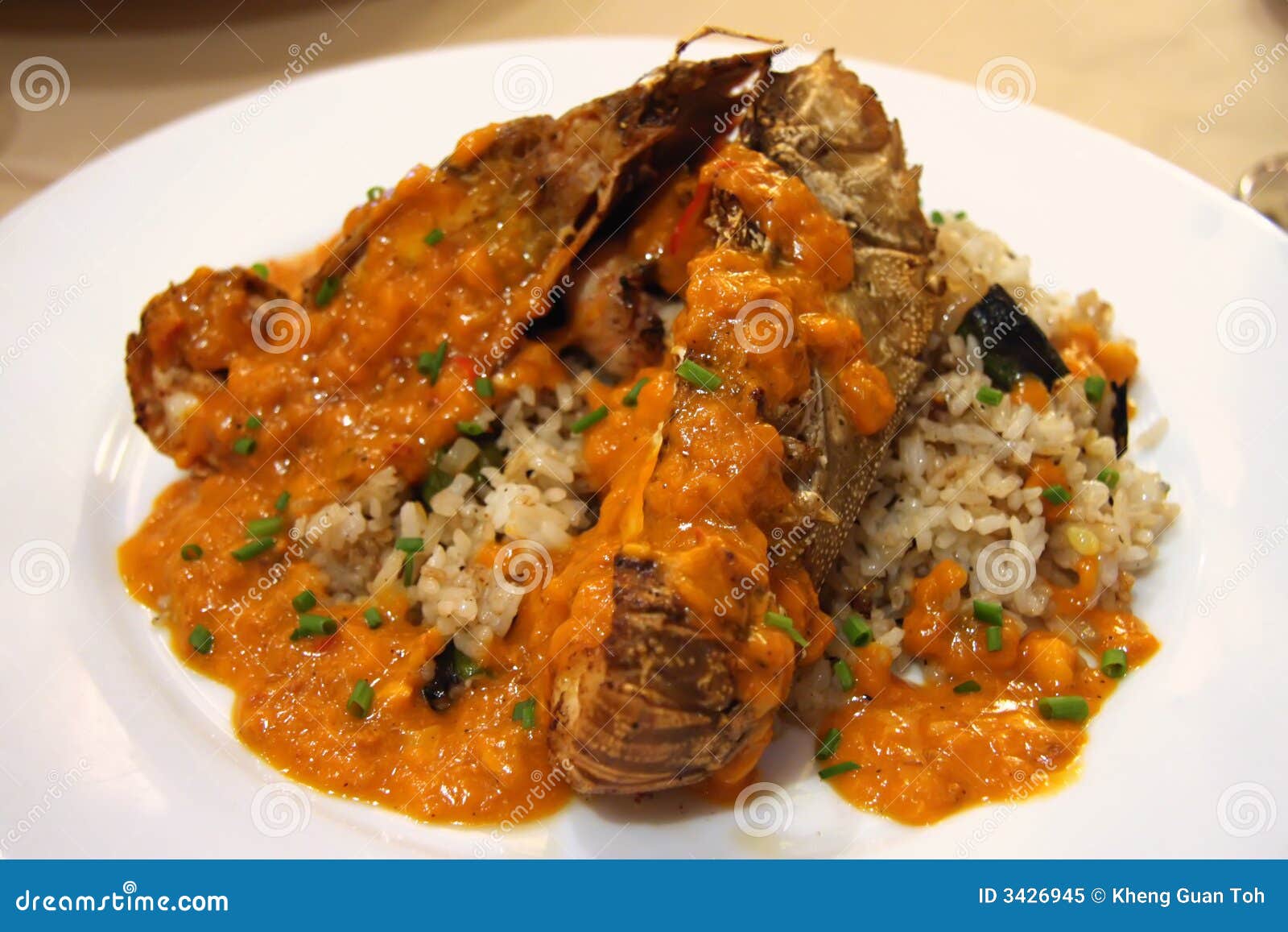Rock lobster rice stock image. Image of restaurant, lobster - 3426945