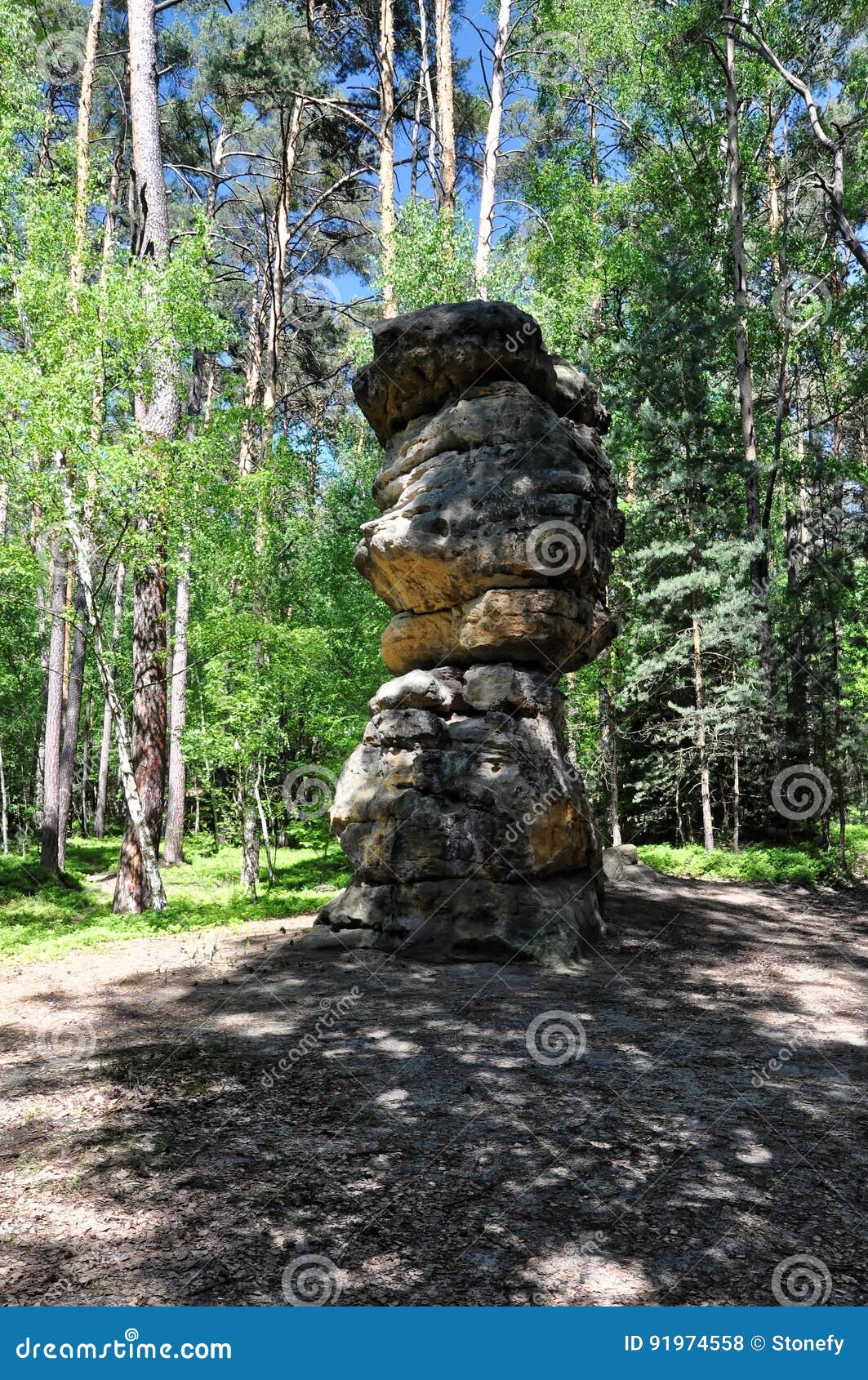 Rock Look Like Piled Up Big Stones Stock Photo - Image of plant, park ...