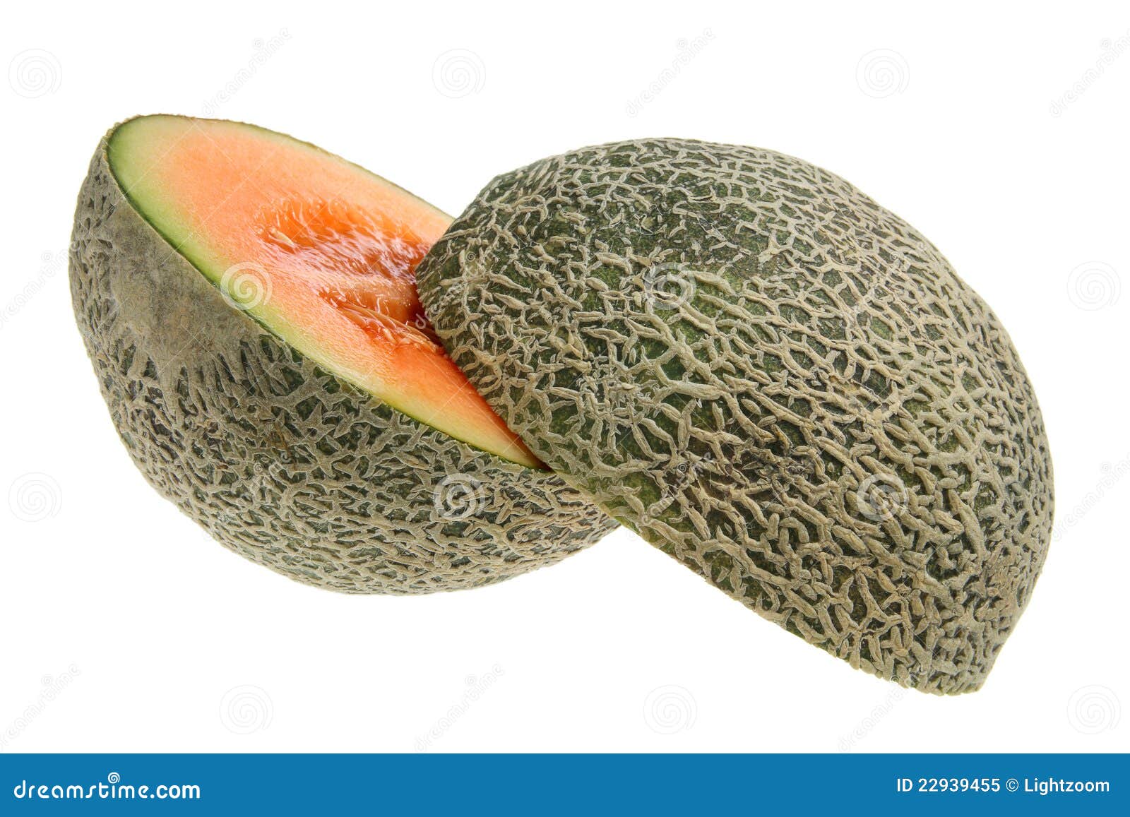 Rock Melon Cut in Half stock image. Image of natural - 22939455