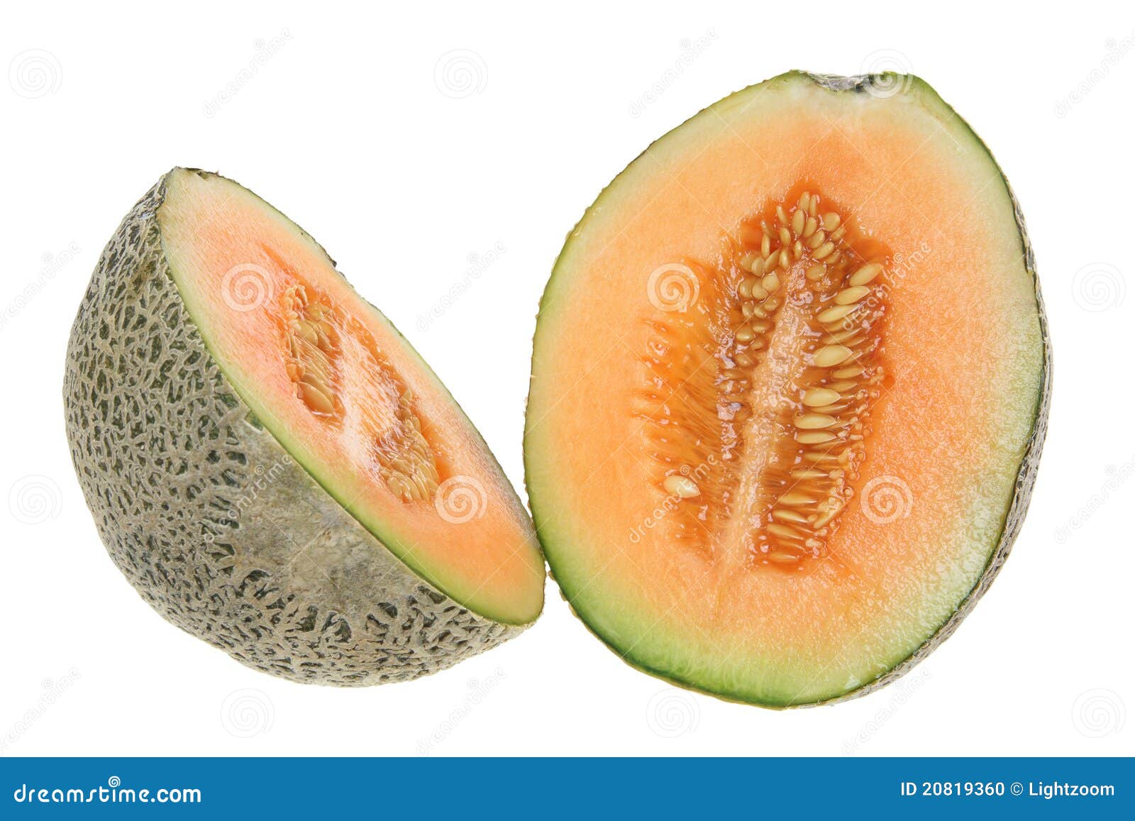 Rock Melon in Halves stock photo. Image of juicy, shot - 20819360