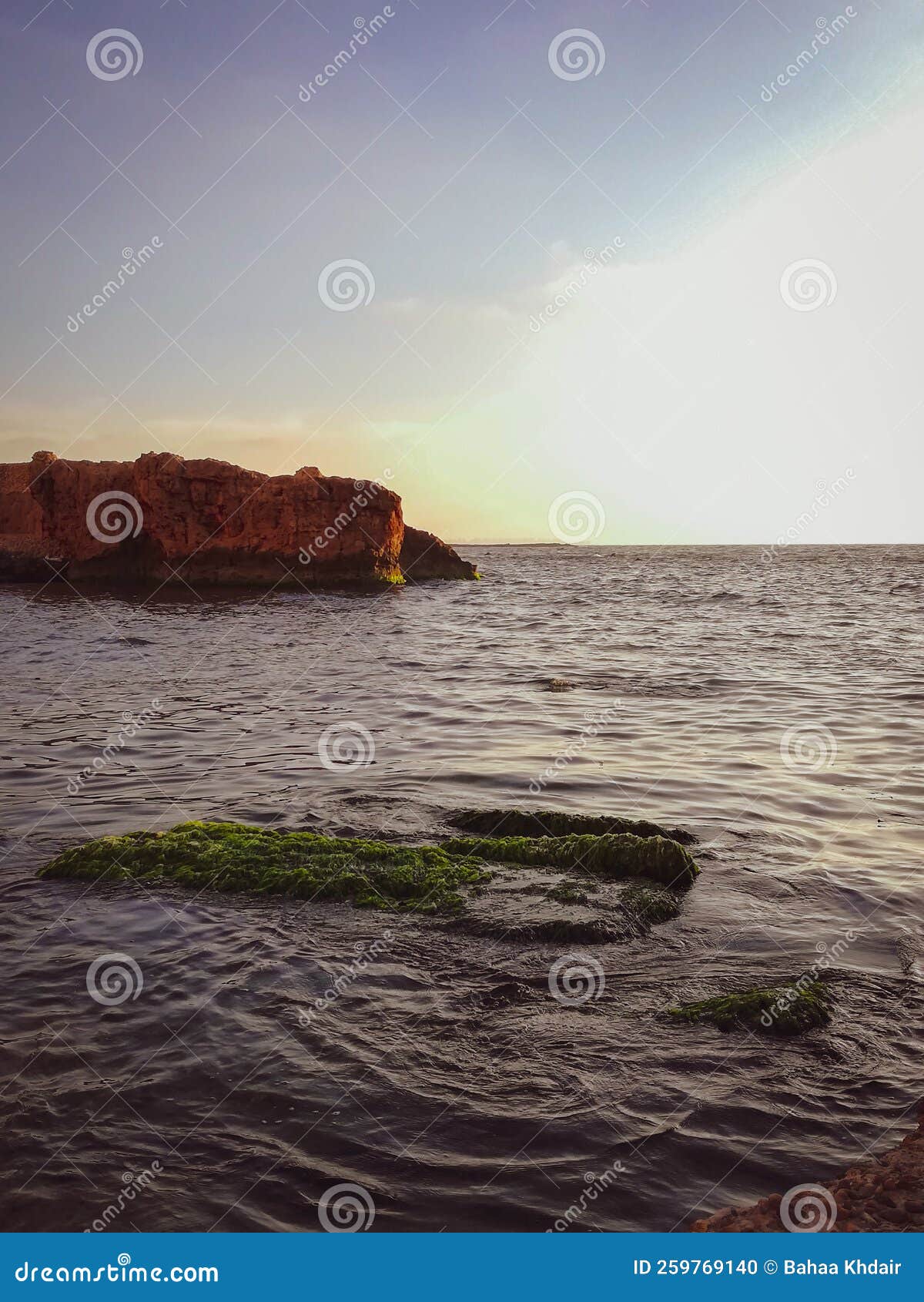 Rock in the Middle of the Mediterranean Sea in Alexandria Stock Photo ...