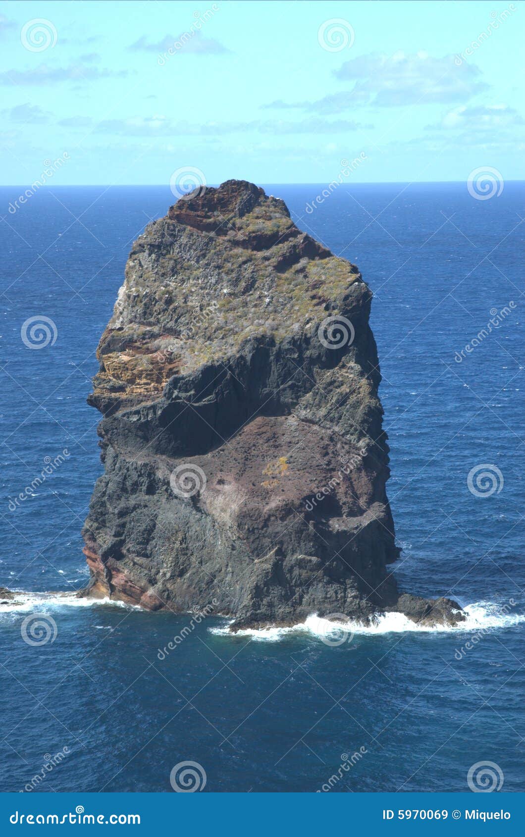 Rock in the Middle of the Sea Stock Image - Image of tourism, summer ...