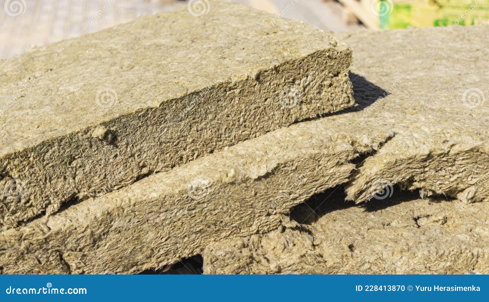 Rock Mineral Wool at a Construction Site. Close-up Stock Photo - Image ...