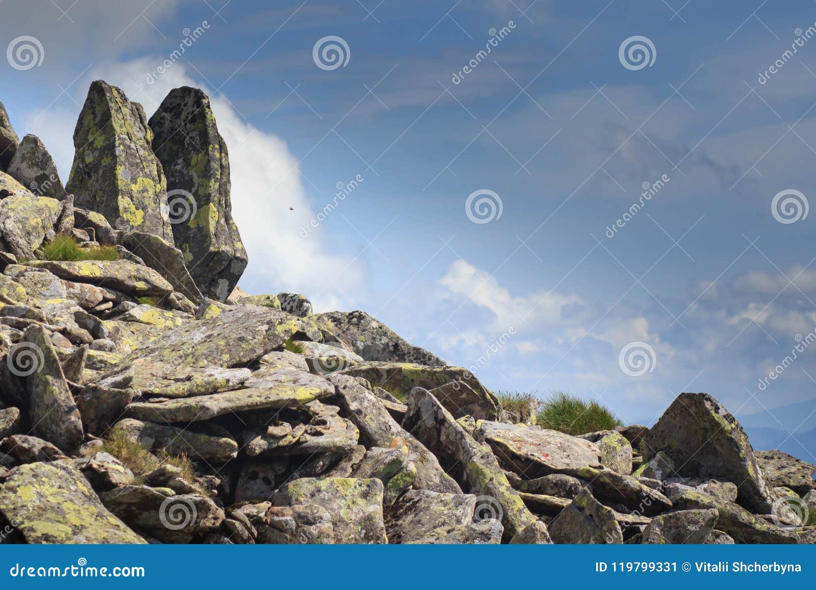 Rock on the mountain stock image. Image of view, valley - 119799331