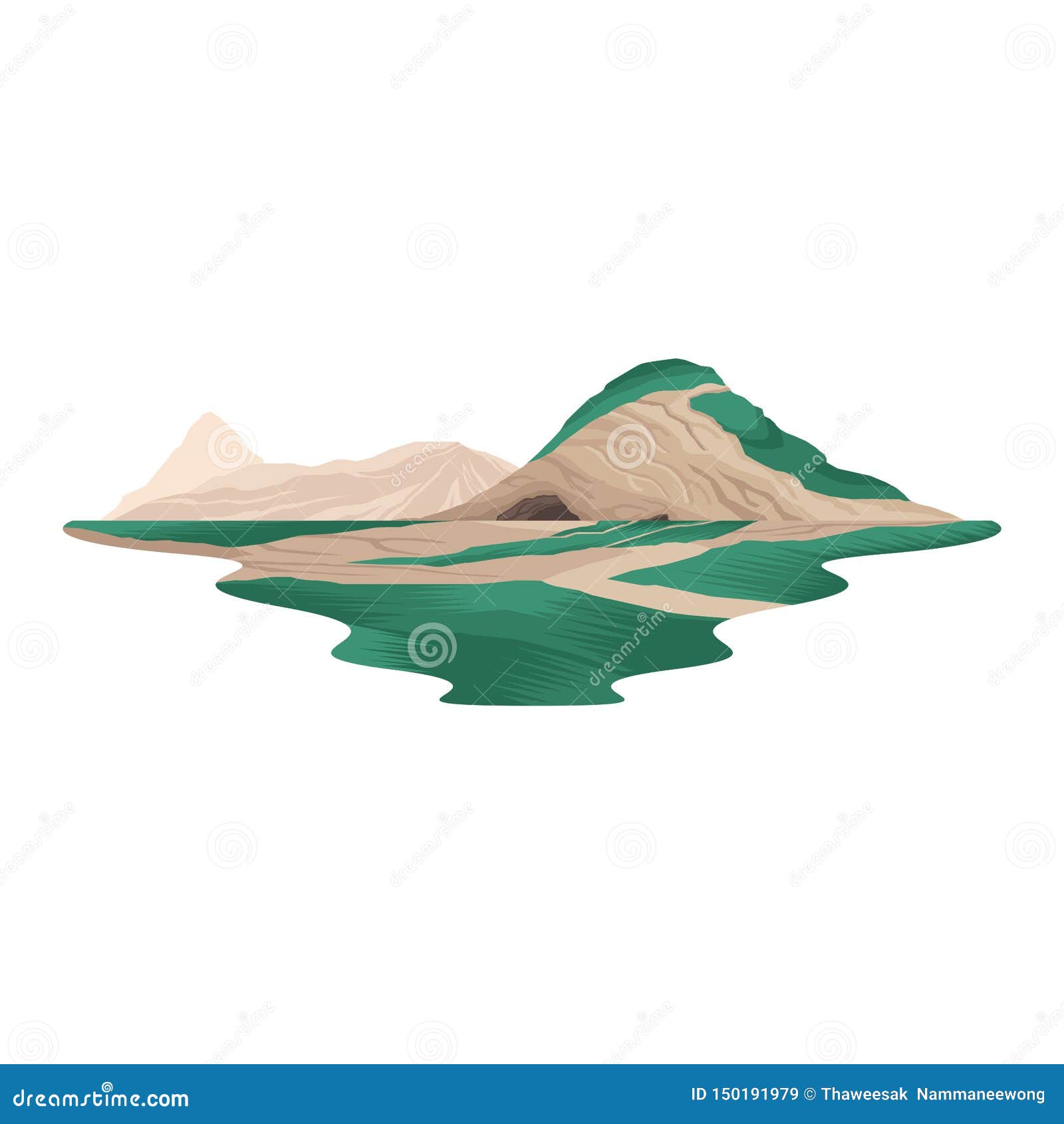 Rock Mountain Cave Limestone Landscape Stock Vector - Illustration of ...