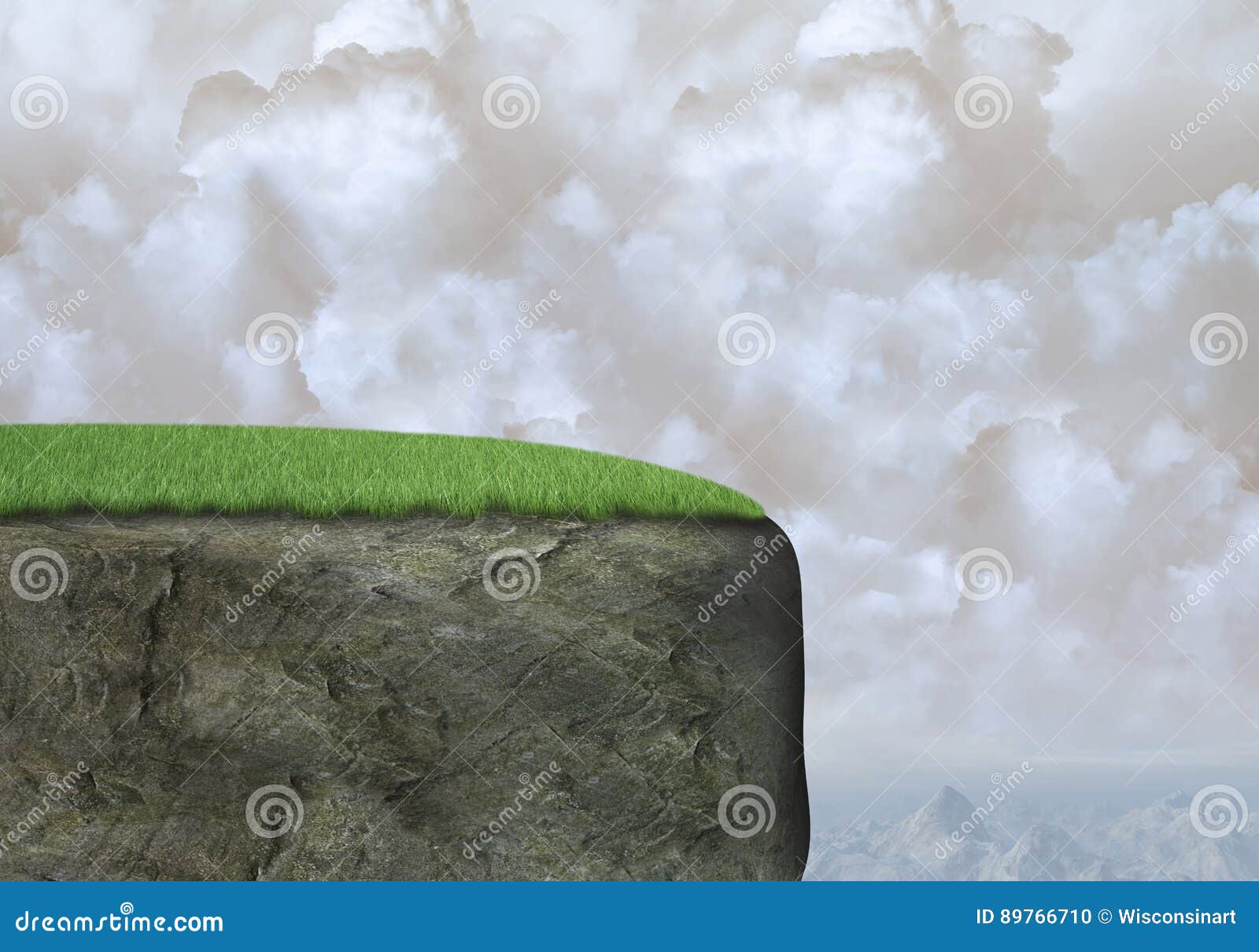 Rock Mountain Cliff Background, Clouds Stock Photo - Image of back ...