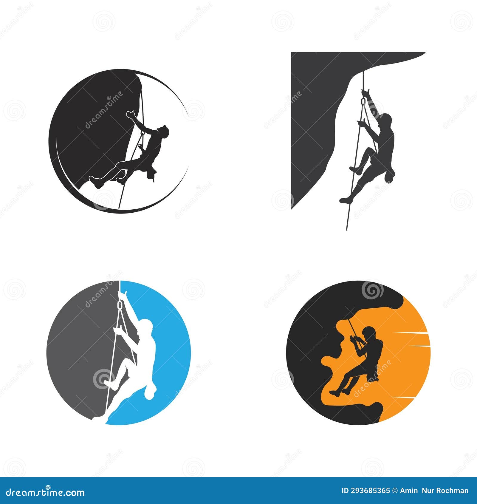 Rock Mountain Climbing Logo Template Vector Illustration Stock Vector ...