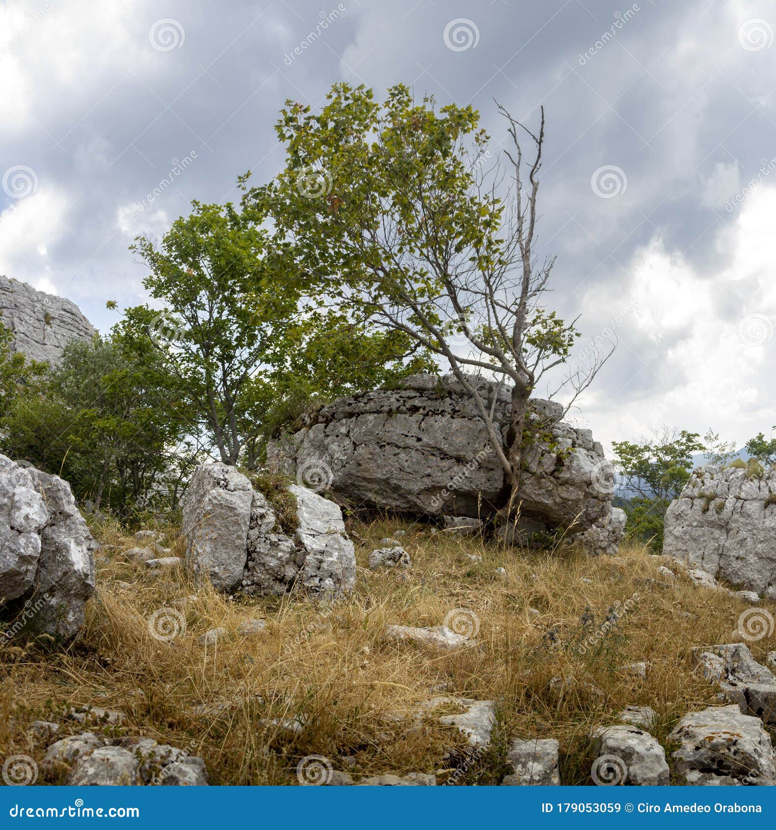 Rock on mountain peak stock image. Image of background - 179053059