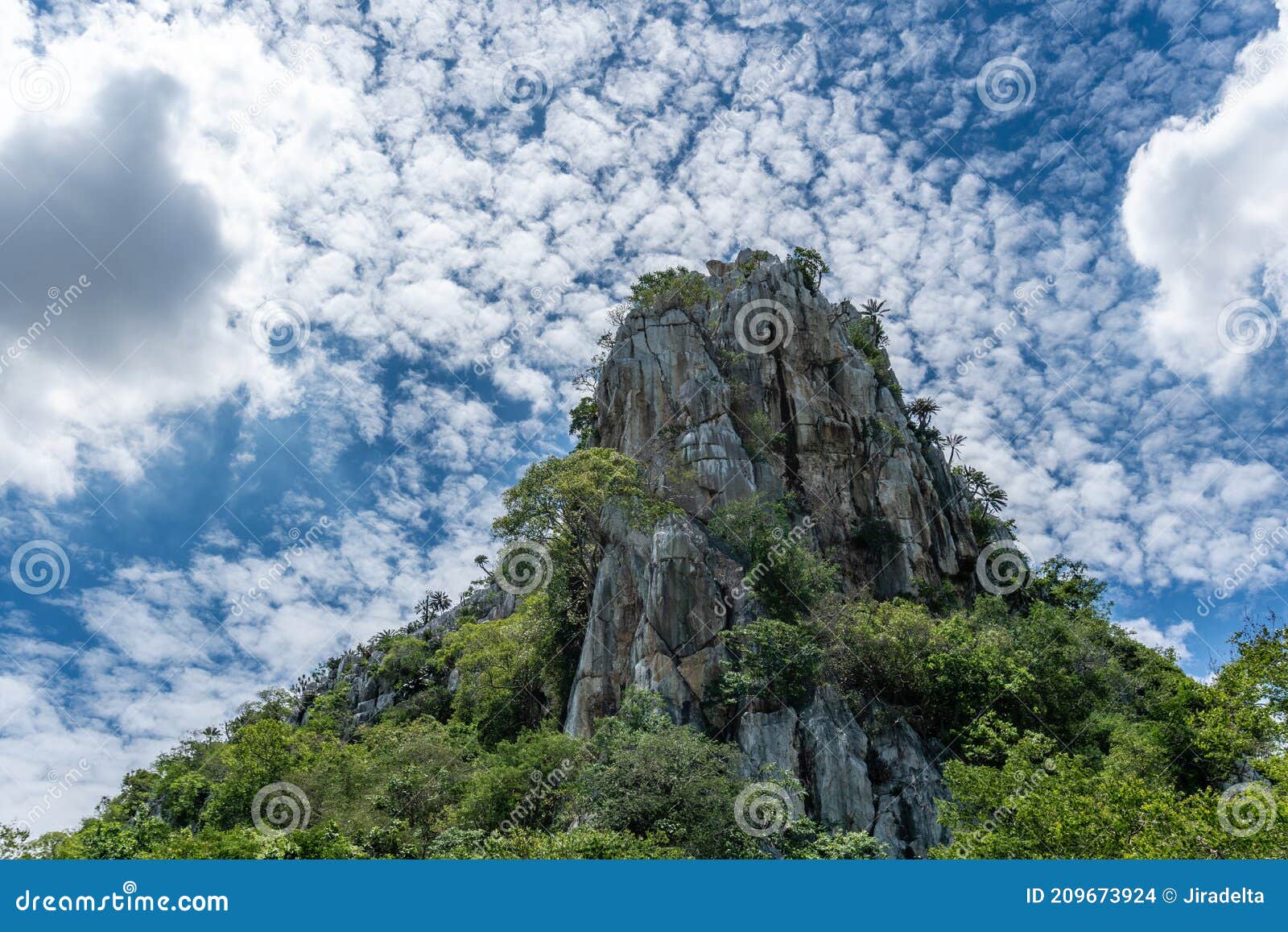 Rock Mountain with Tropical Jungle Stock Photo - Image of landscapes ...