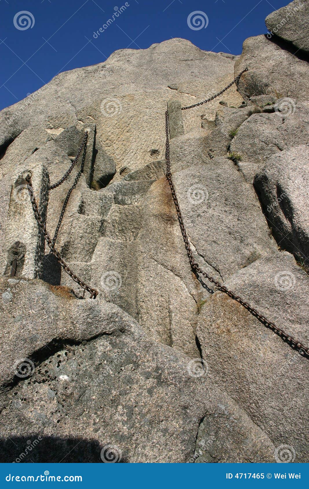 Rock Mountainside with Stairway Stock Image - Image of steep, rugged ...