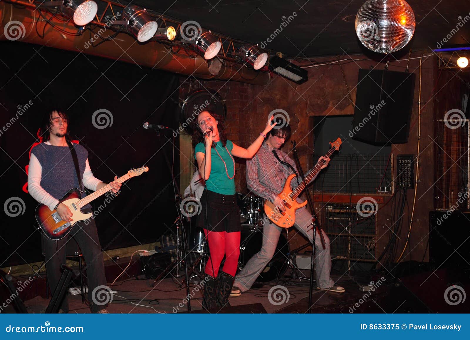 Rock music band on stage stock image. Image of drum, instrument - 8633375