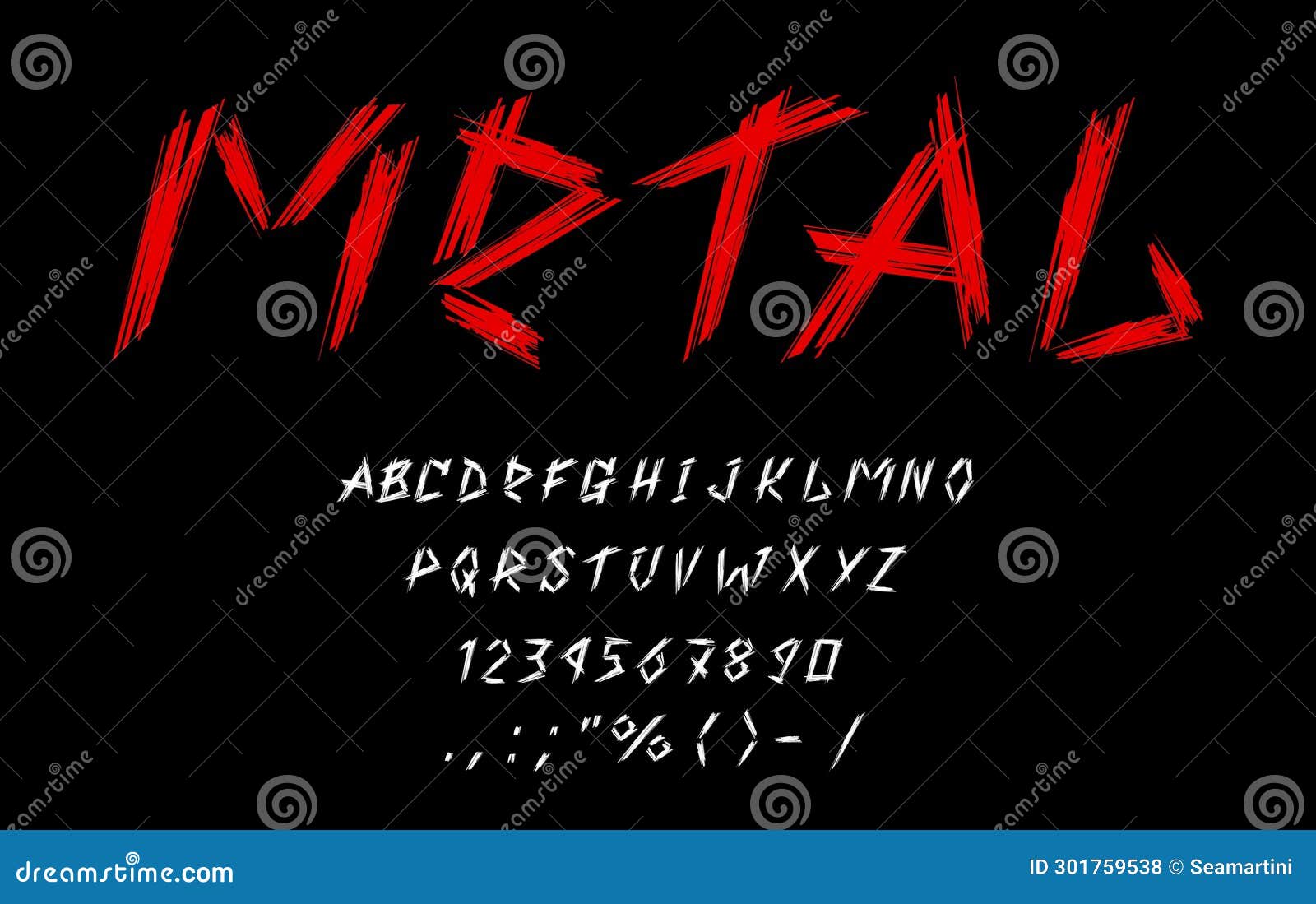 Rock Music Font, Punk Typeface, Rock N Roll Type Stock Illustration ...