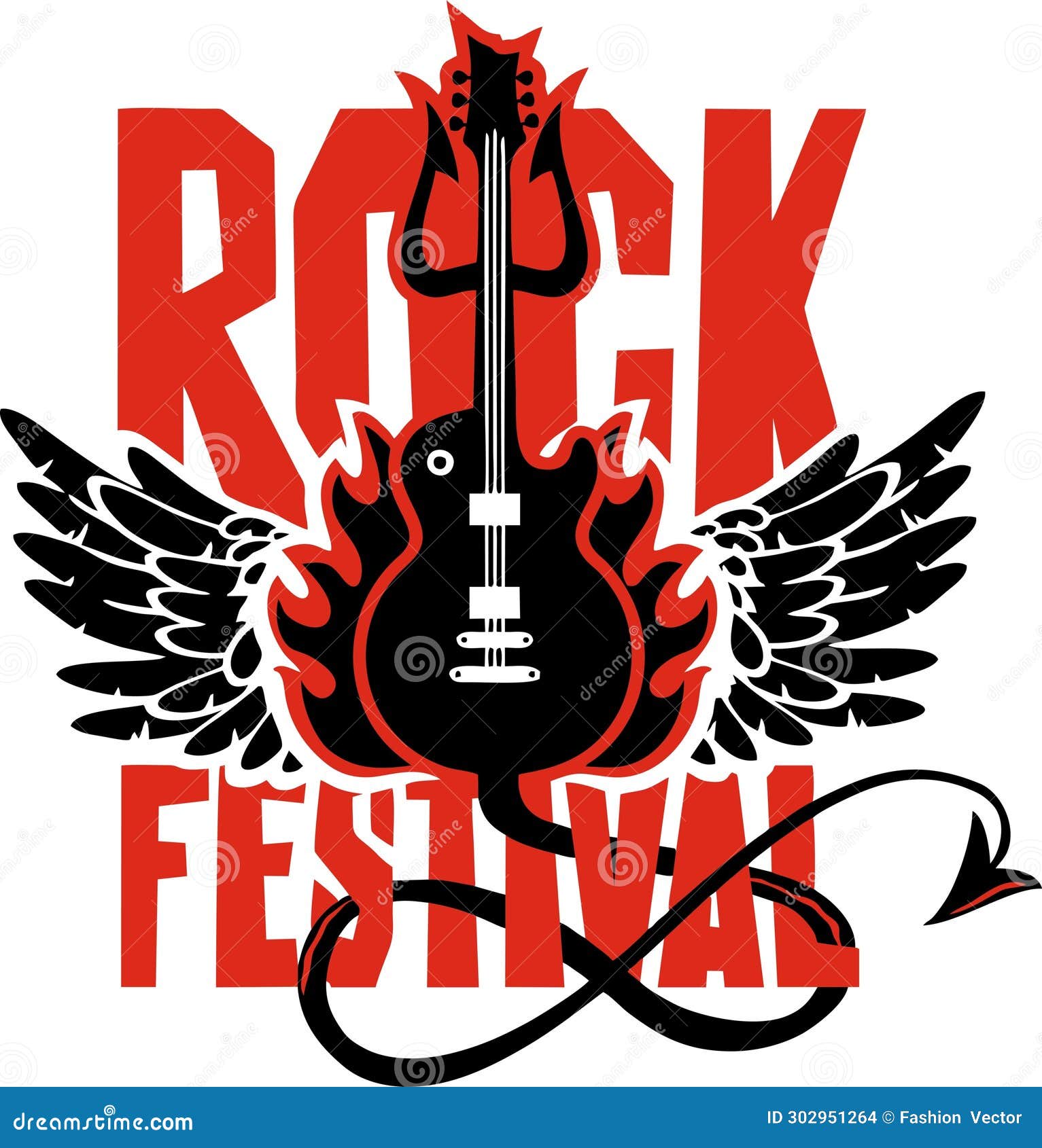 Rock Music Guitar Print Vector Art Stock Vector - Illustration of brand ...