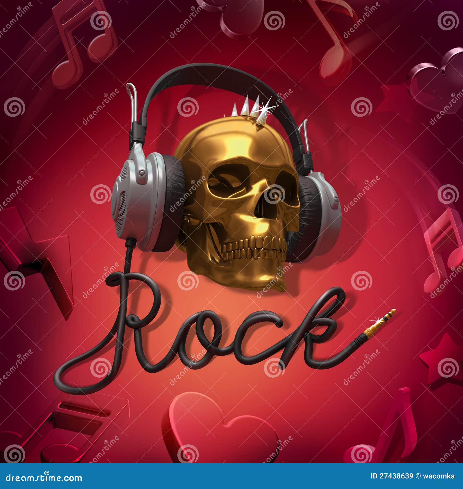 Rock music headphones stock illustration. Illustration of leisure ...