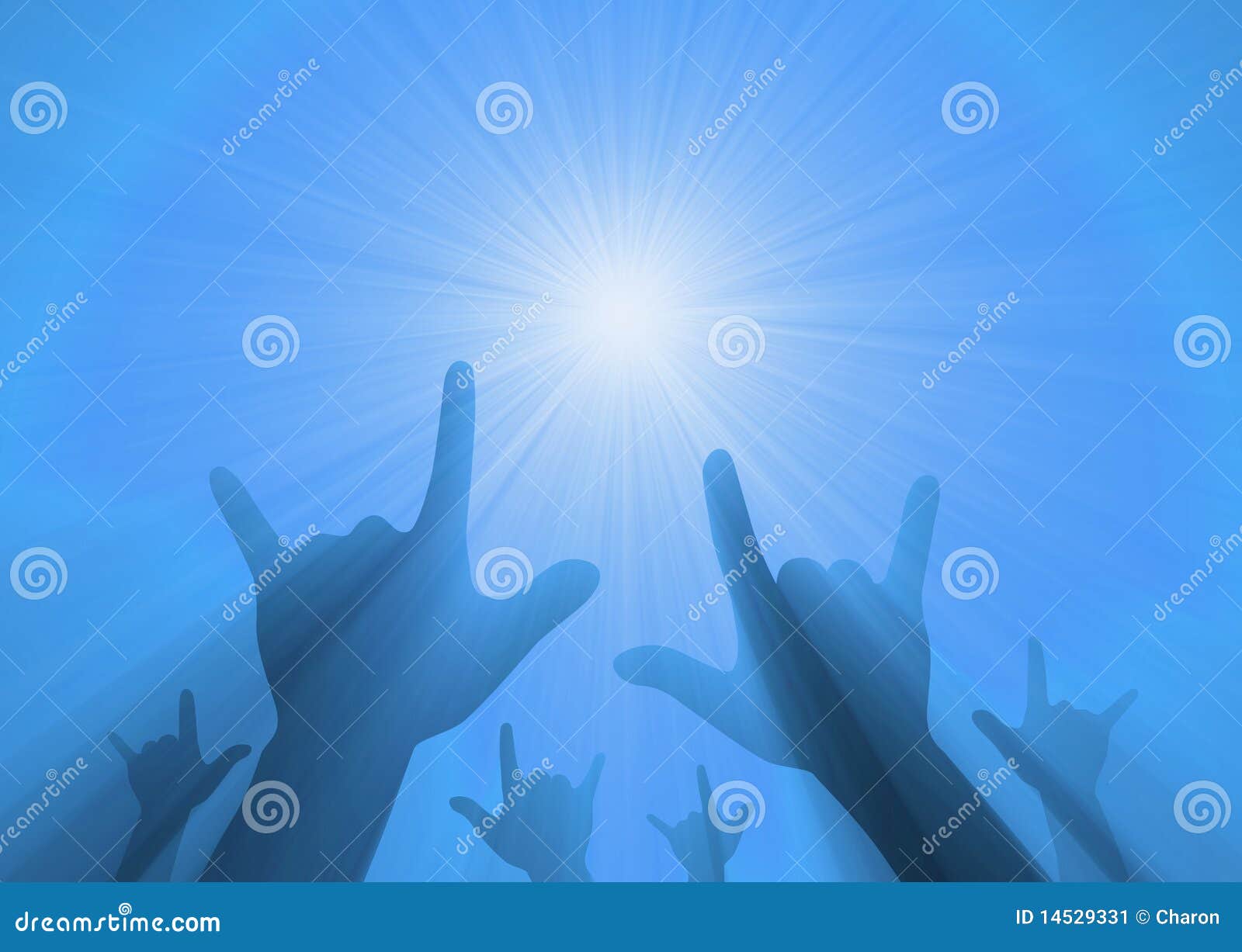 Rock Music Love Hand Gesture Light Flare Stock Illustration ...