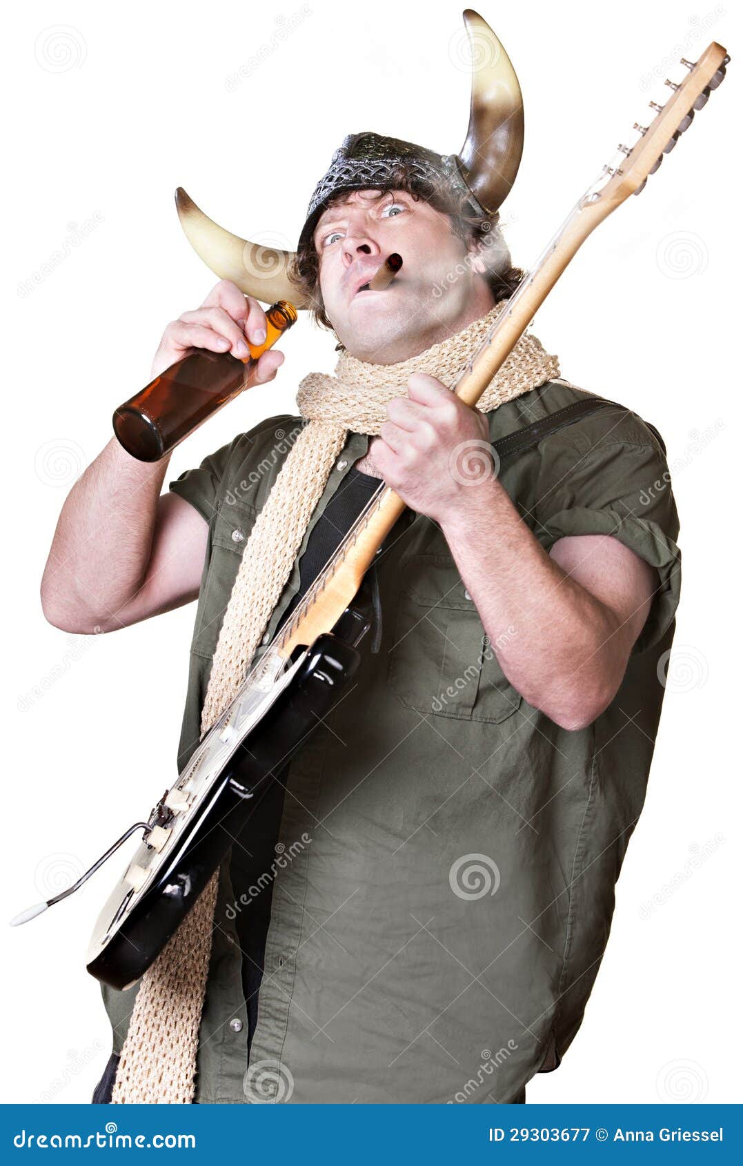Rock Musician Drinking and Smoking Stock Image - Image of cigar, bottle ...