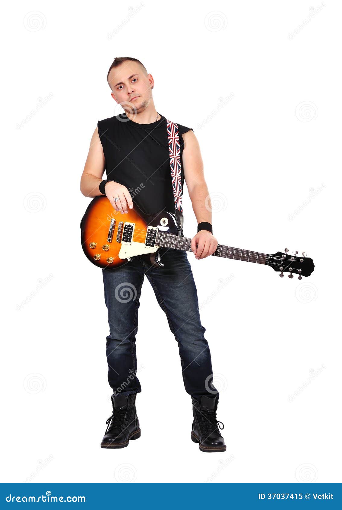 Rock musician stock image. Image of playing, expression - 37037415