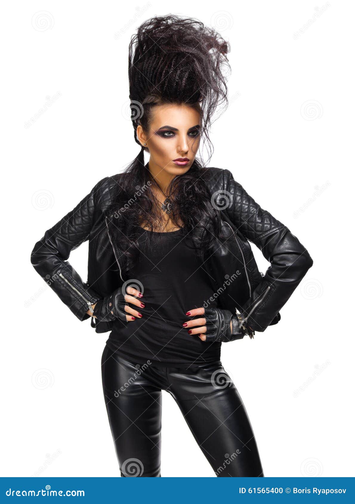 Rock Musician in Leather Clothing Stock Photo - Image of entertainment ...