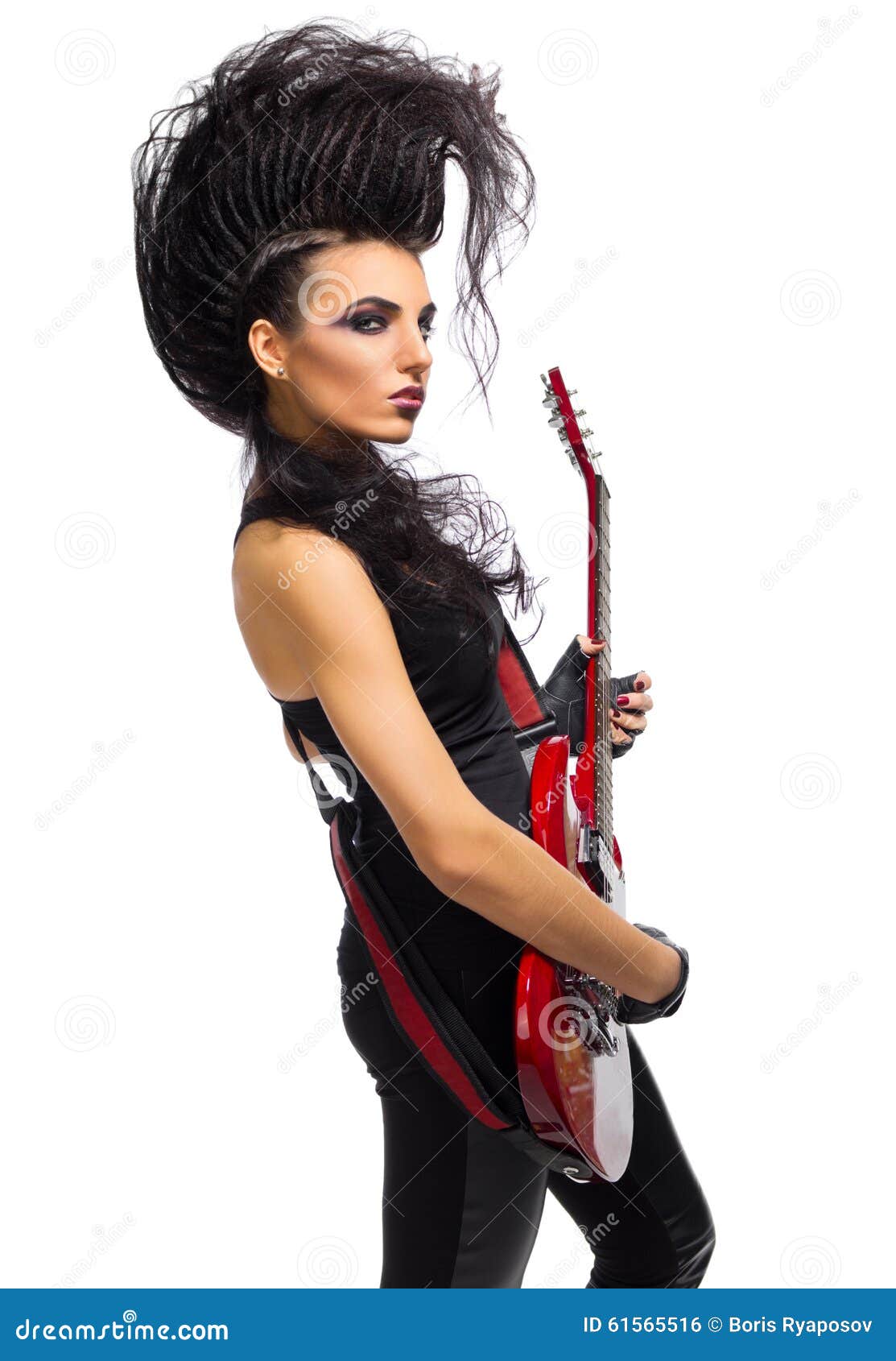 Rock Musician in Leather Clothing Stock Photo - Image of modern, metal ...