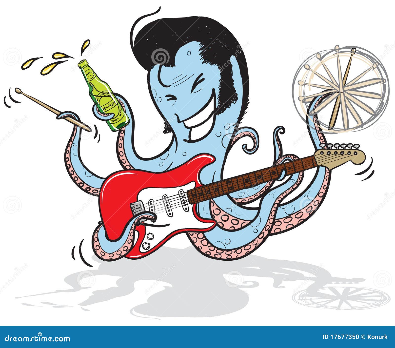 Rock musician octopus stock vector. Illustration of smiling - 17677350