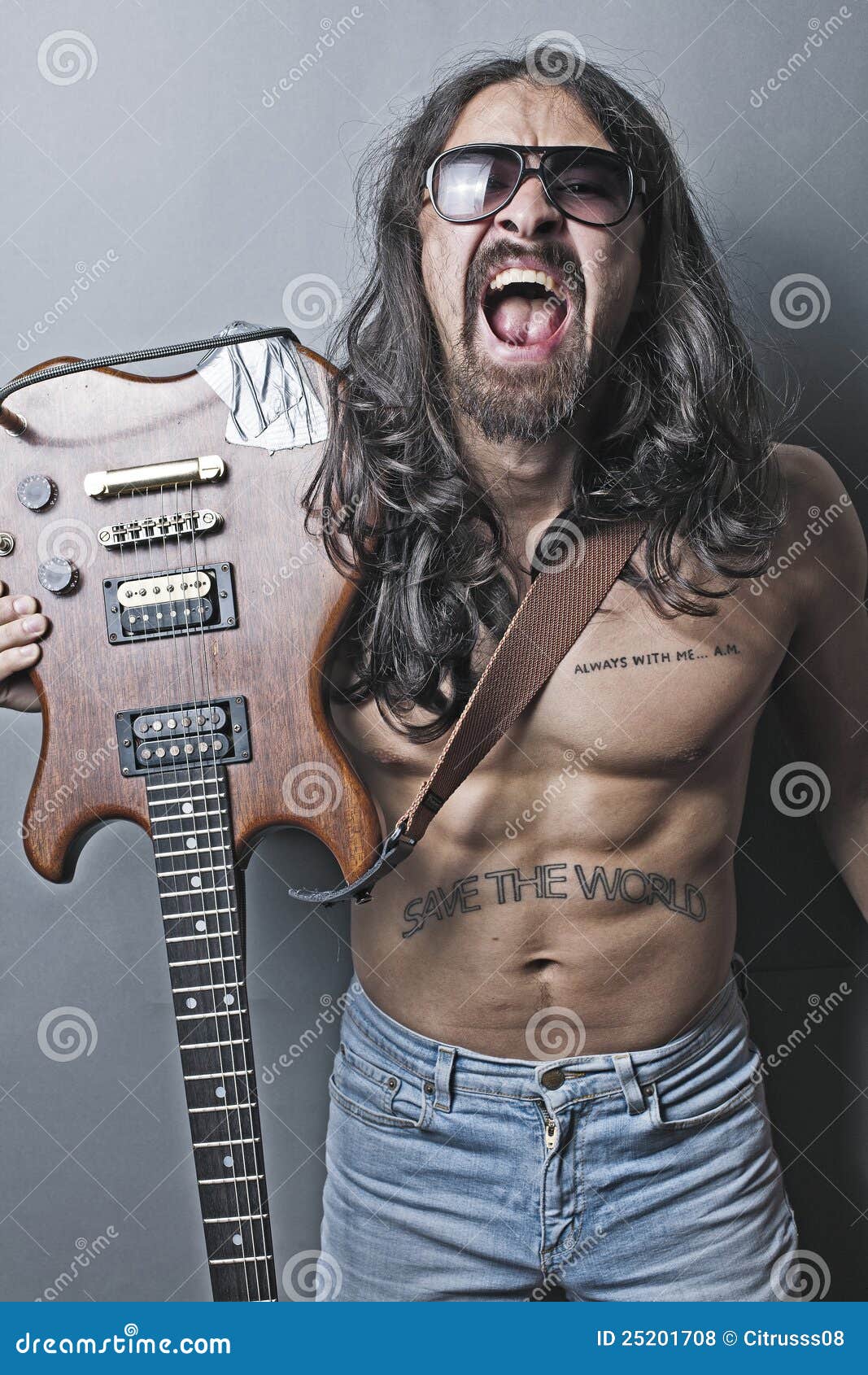 Rock musician screams stock photo. Image of mouth, hair - 25201708