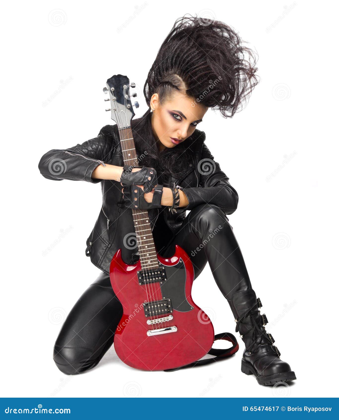 Rock Musician Woman Isolated Stock Image - Image of model, female: 65474617