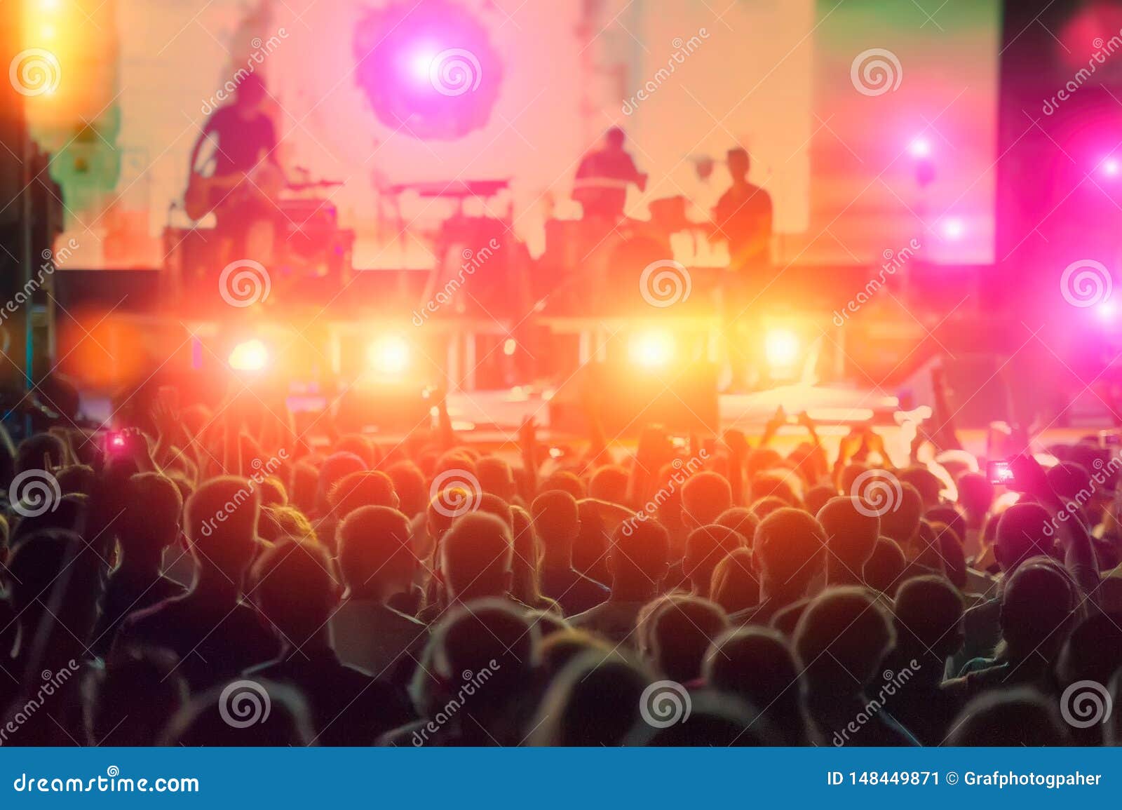 Rock Musicians and Fans during the Performance Editorial Photo - Image ...
