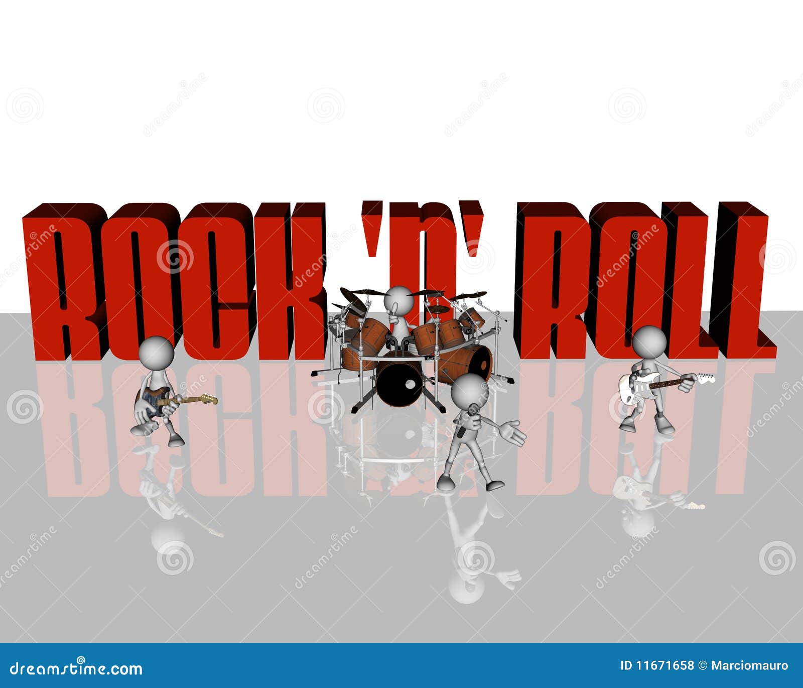 Rock n roll 2d band stock illustration. Illustration of classic - 11671658