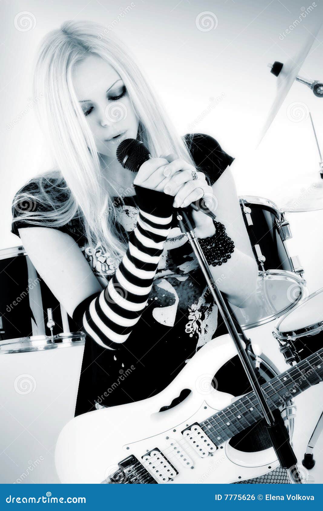 Rock-n-roll with the Beautiful Blonde Stock Photo - Image of metal ...
