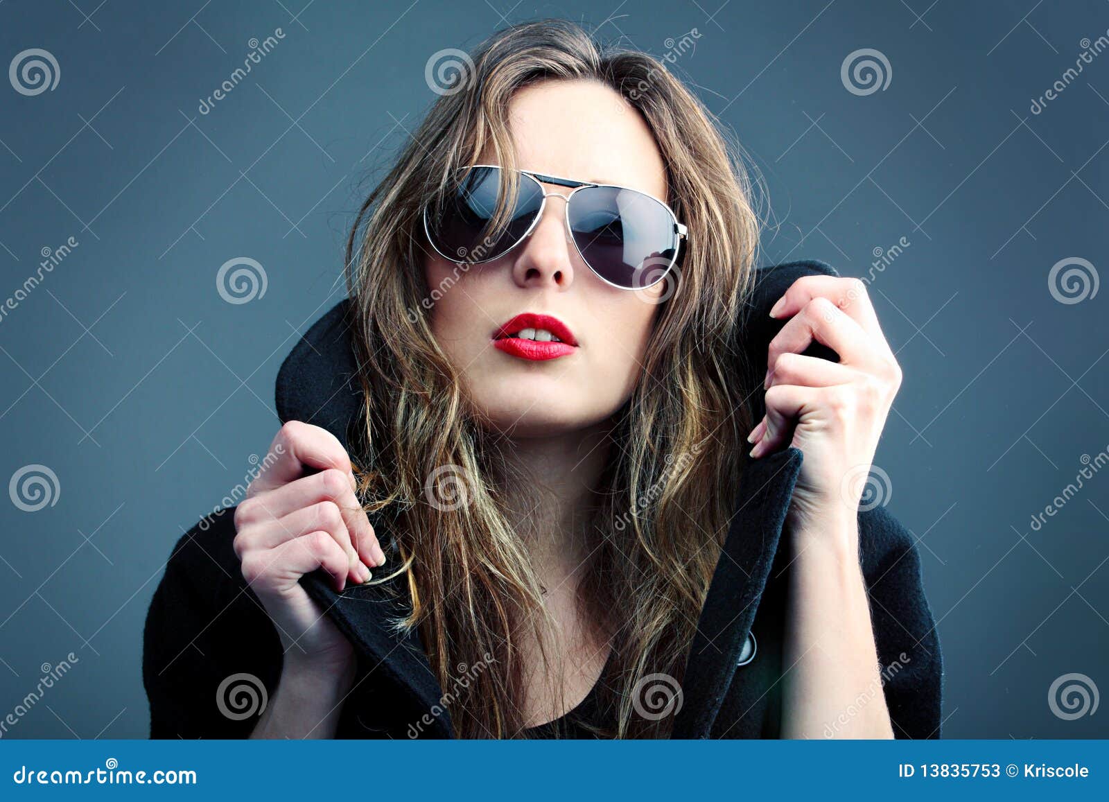 Rock n roll girl. stock image. Image of hair, solar, movement - 13835753