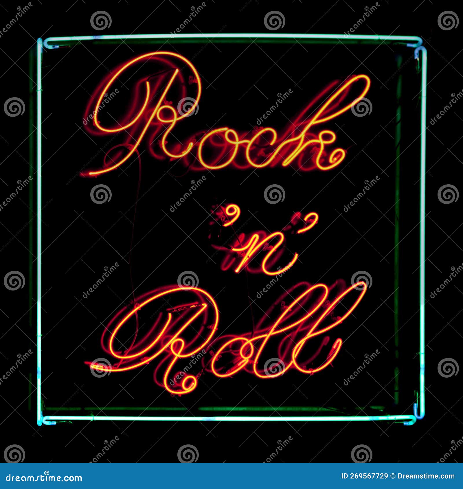 Rock n Roll - Neon light stock image. Image of lighting - 269567729