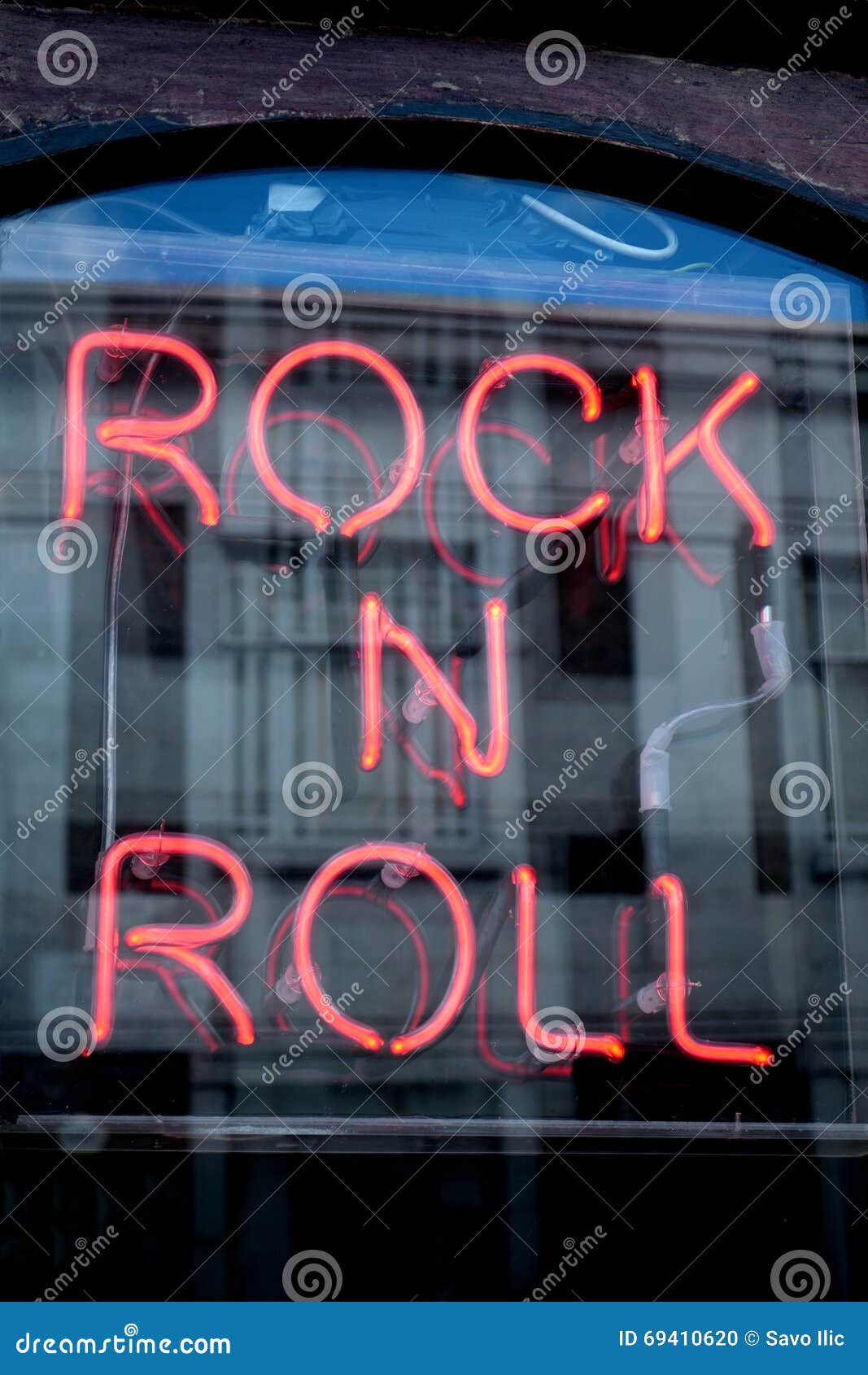 ROCK N ROLL stock photo. Image of illuminated, sign, music - 69410620