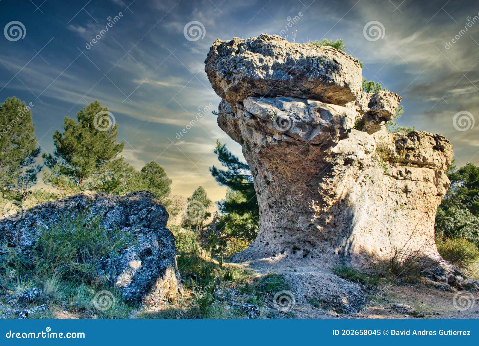 Rock in the Natural Setting of La Ciudad Encantada in the Province of ...