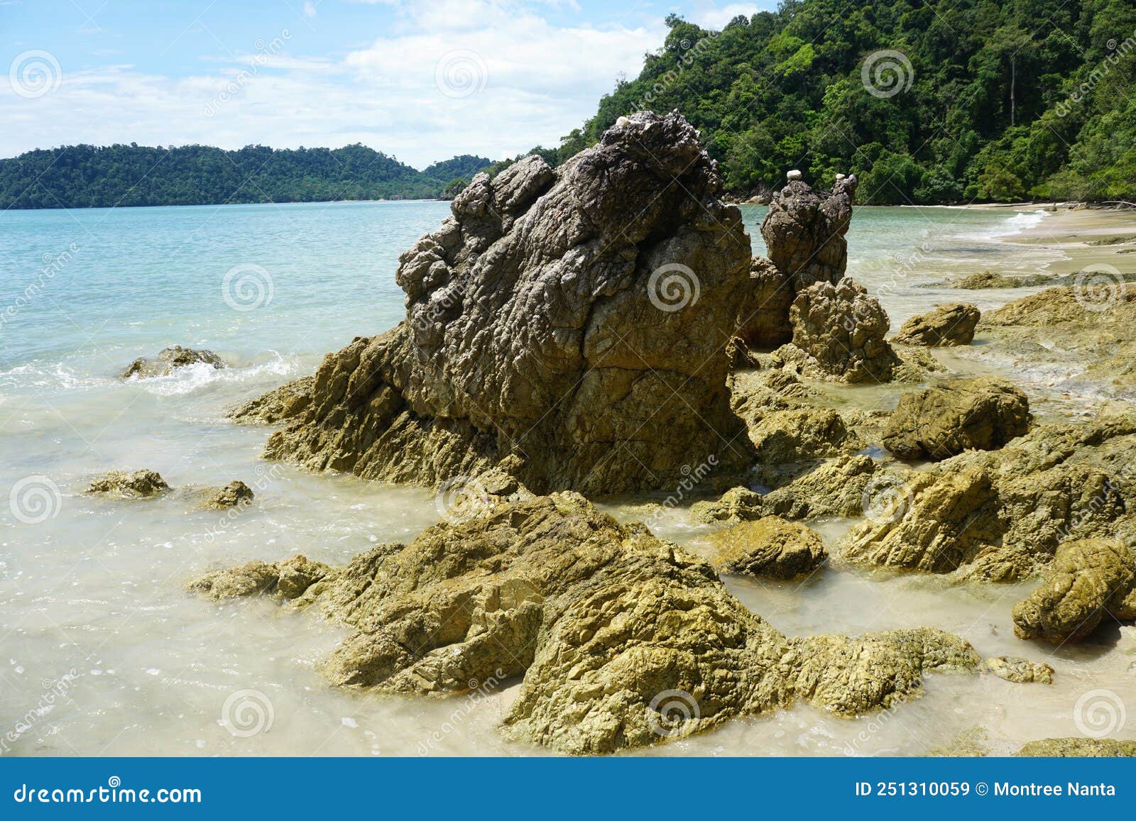 Strange Quartzite Coastal Rock on the Beach. Stock Image - Image of ...