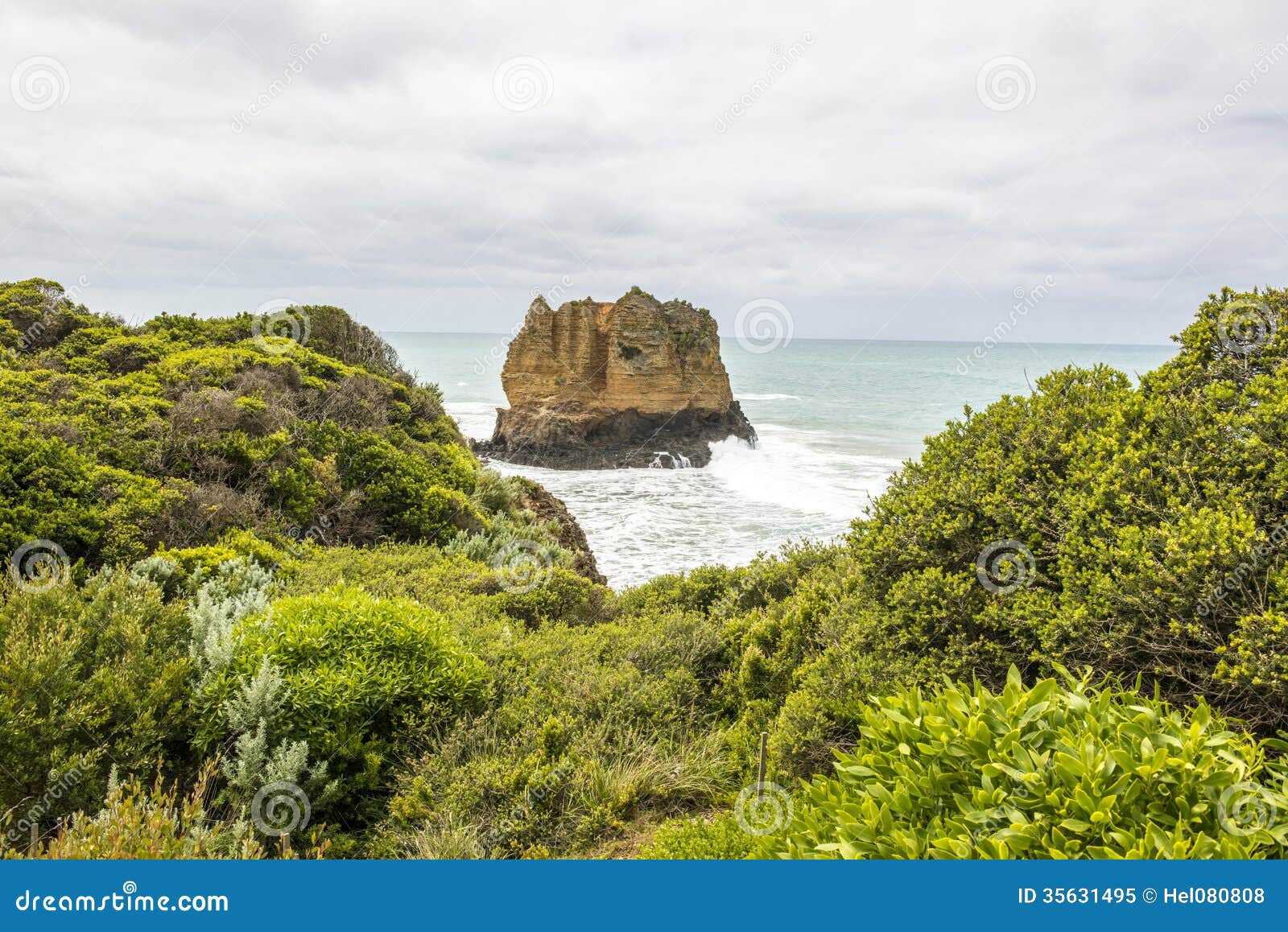 Rock in the Ocean, Australia Stock Image - Image of water, seaside ...